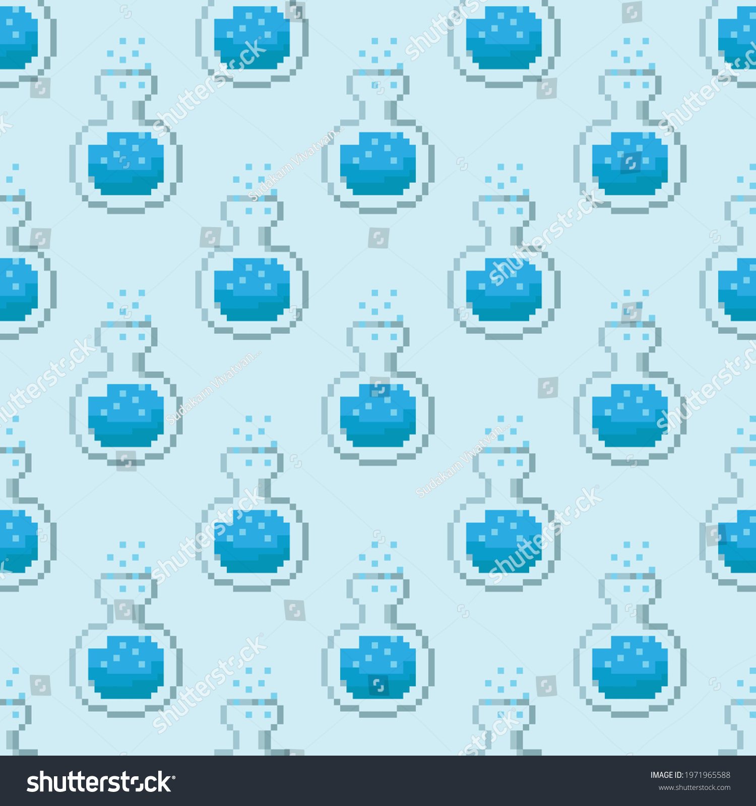 Potion Pattern Pixel Art Seamless Pattern: เวกเตอร์สต็อก (ปลอดค่า ...