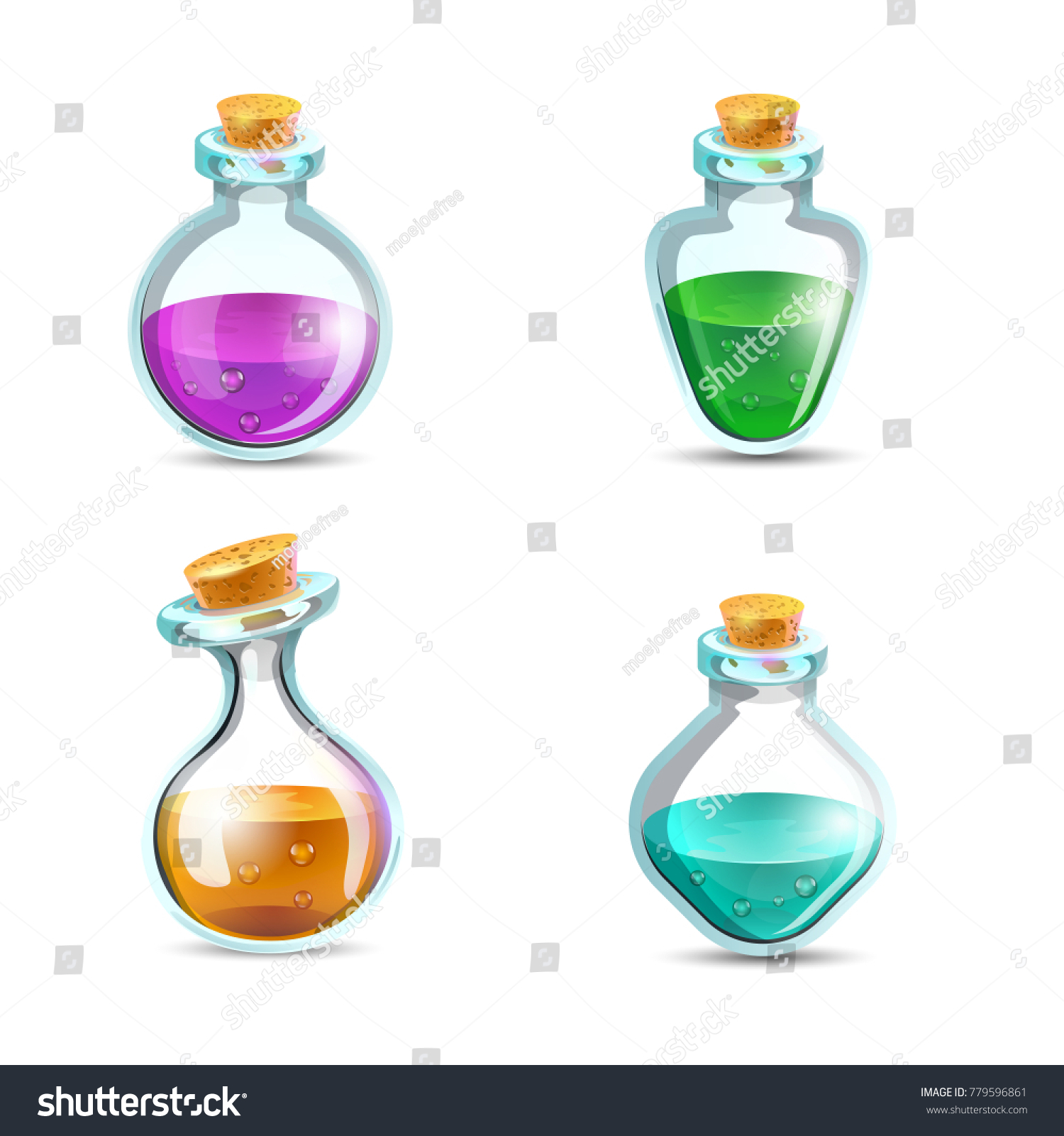 Potions Vial Assets Stock Vector (Royalty Free) 779596861