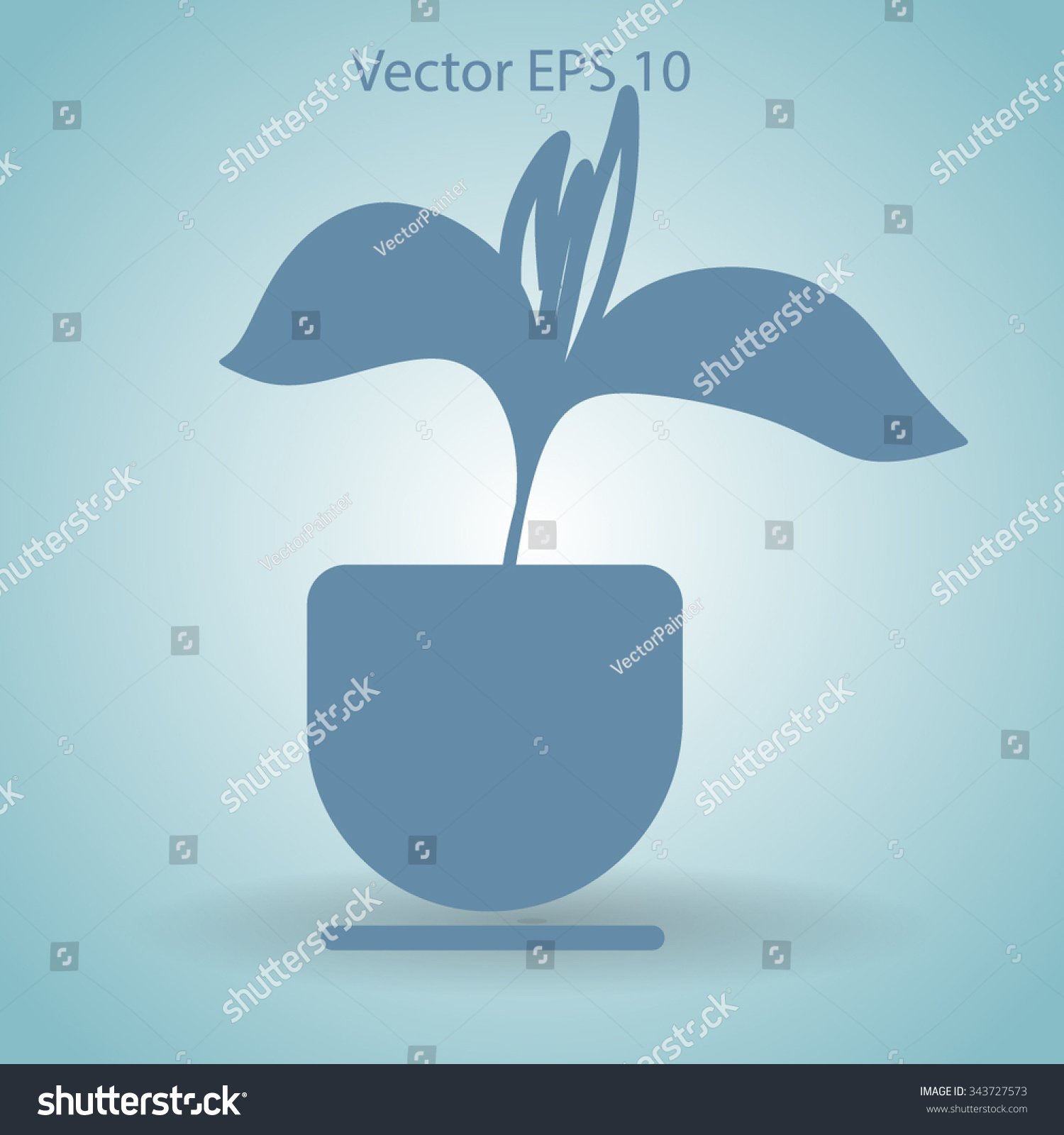 Potted Plant Vector Illustration Stock Vector (Royalty Free) 343727573 ...