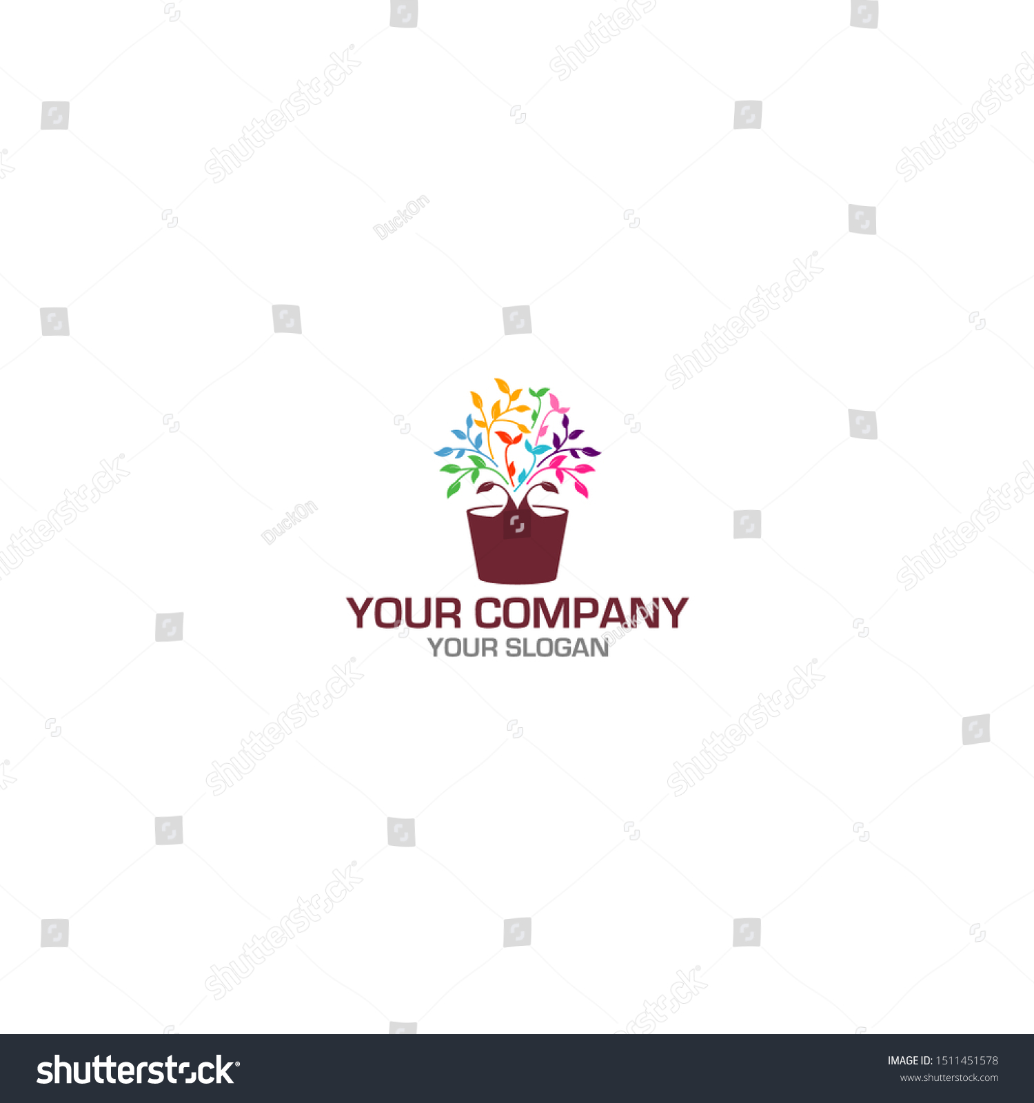 Potted Plants Logo Design Vector Stock Vector (Royalty Free) 1511451578 ...