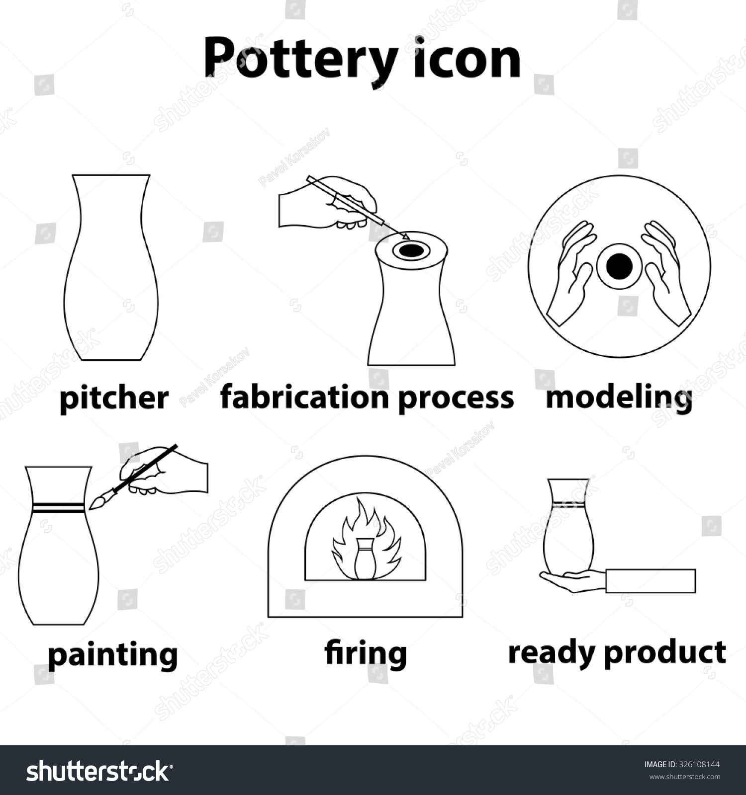Pottery Vector Icons Stock Vector (Royalty Free) 326108144 | Shutterstock