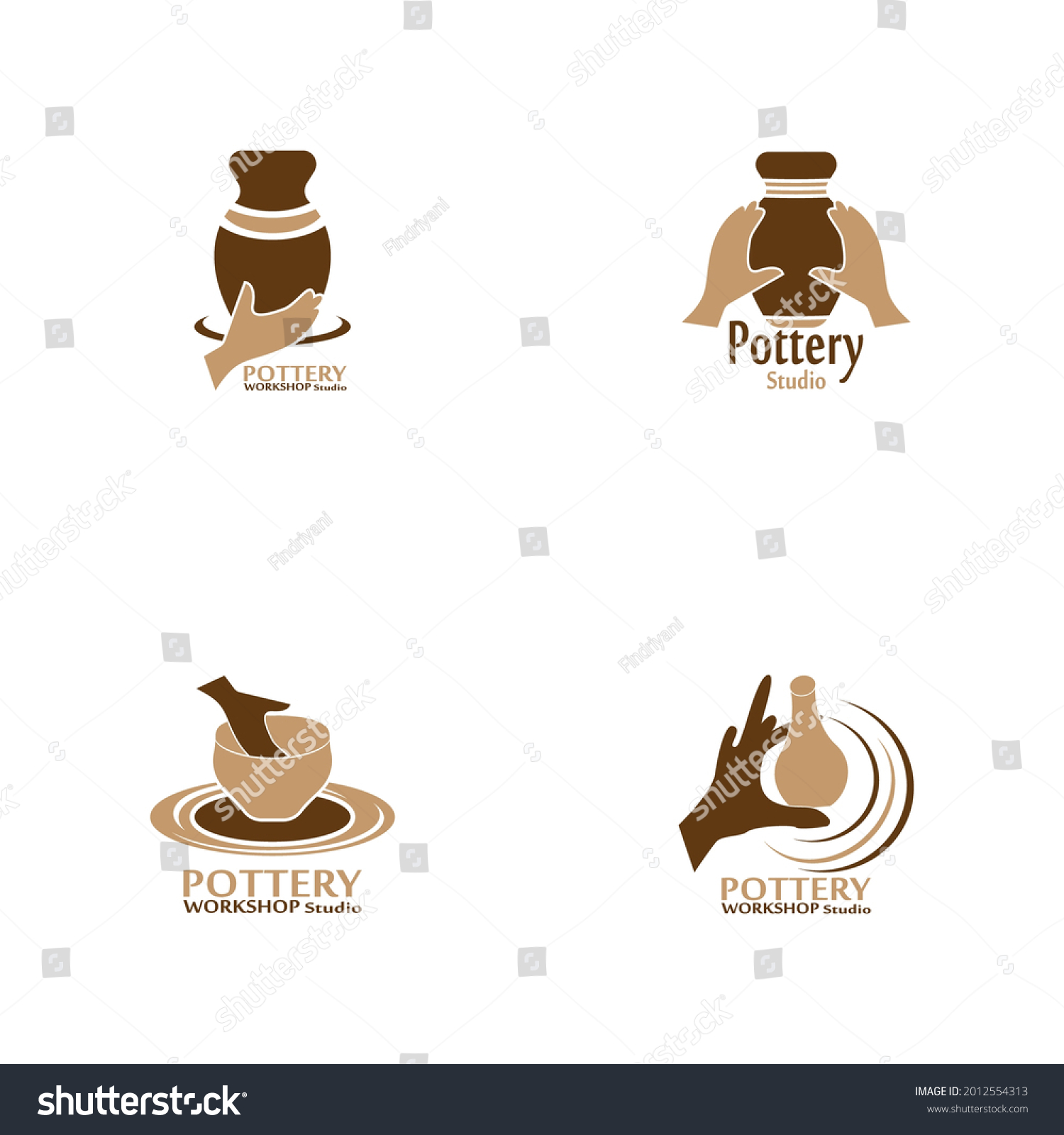 Pottery Workshop Studio Logo Vector Template Stock Vector (Royalty Free ...