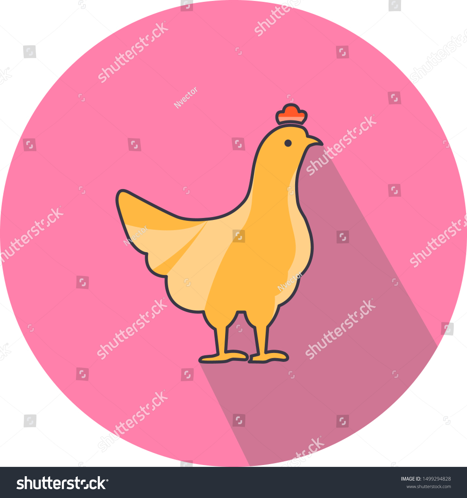 Poultry Chicken Icon Vector Graphics Stock Vector (Royalty Free) 1499294828
