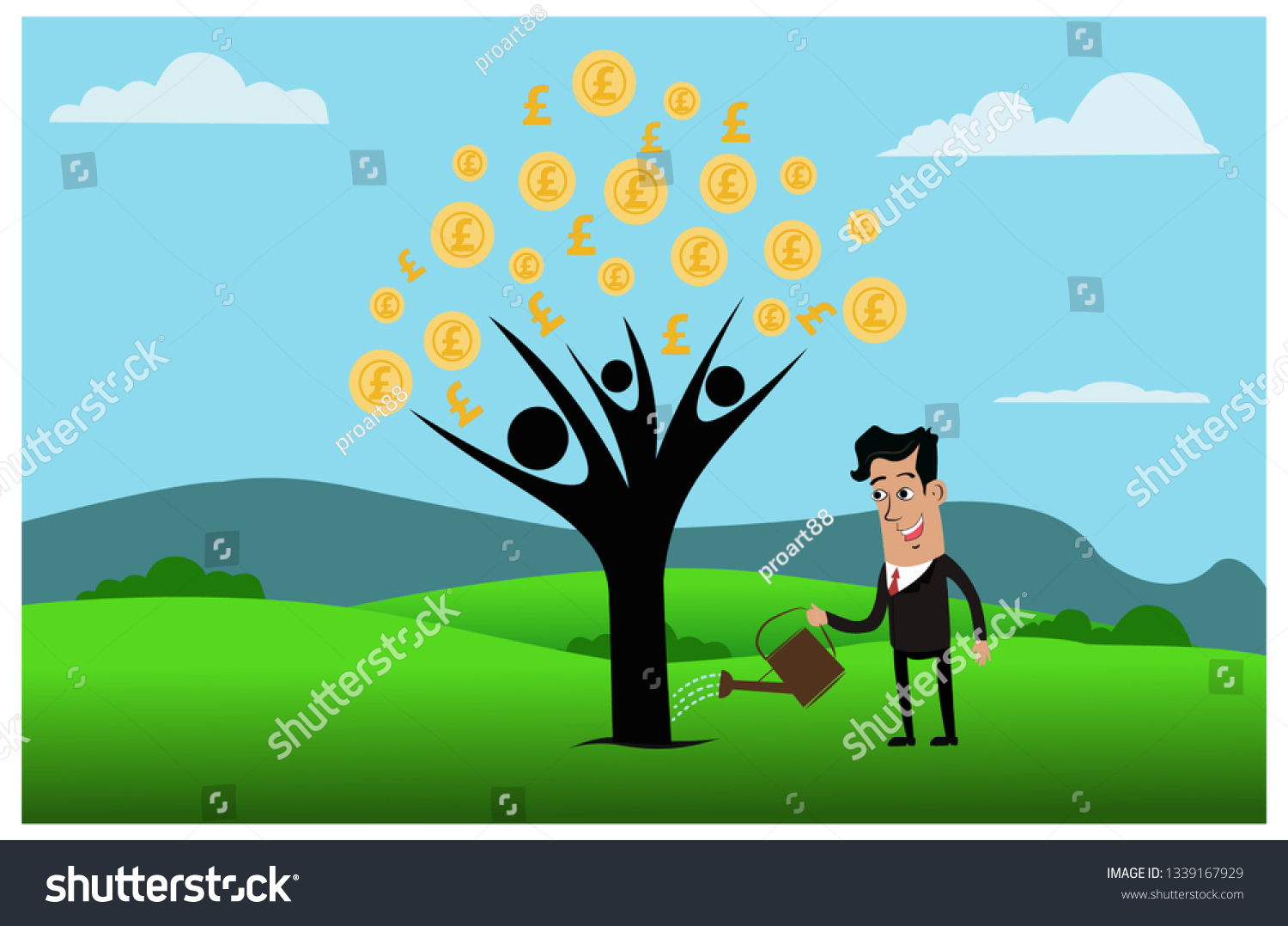 Pound Money Tree: เวกเตอร์สต็อก (ปลอดค่าลิขสิทธิ์) 1339167929 ...