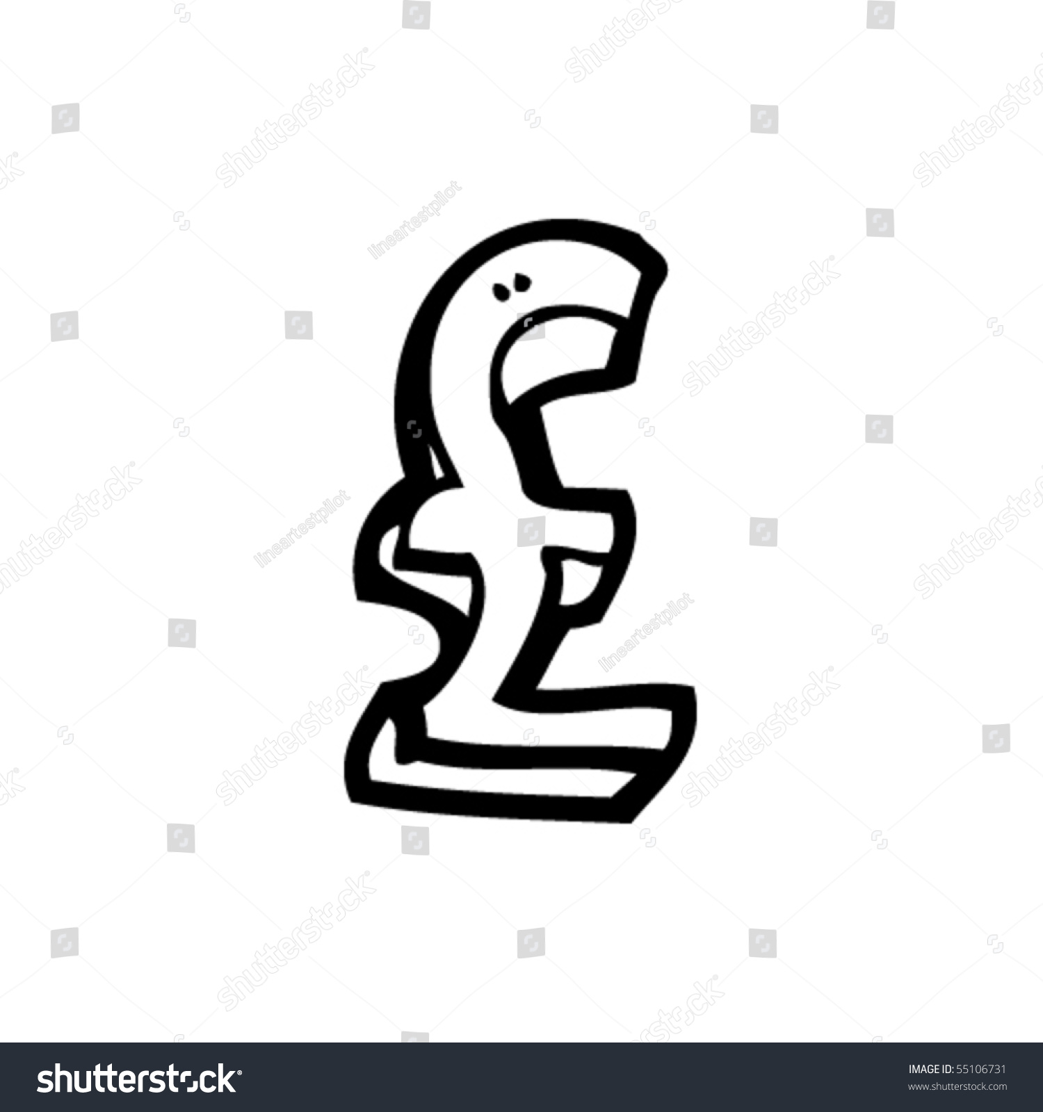 Pound Sign Cartoon Stock Vector 55106731 - Shutterstock