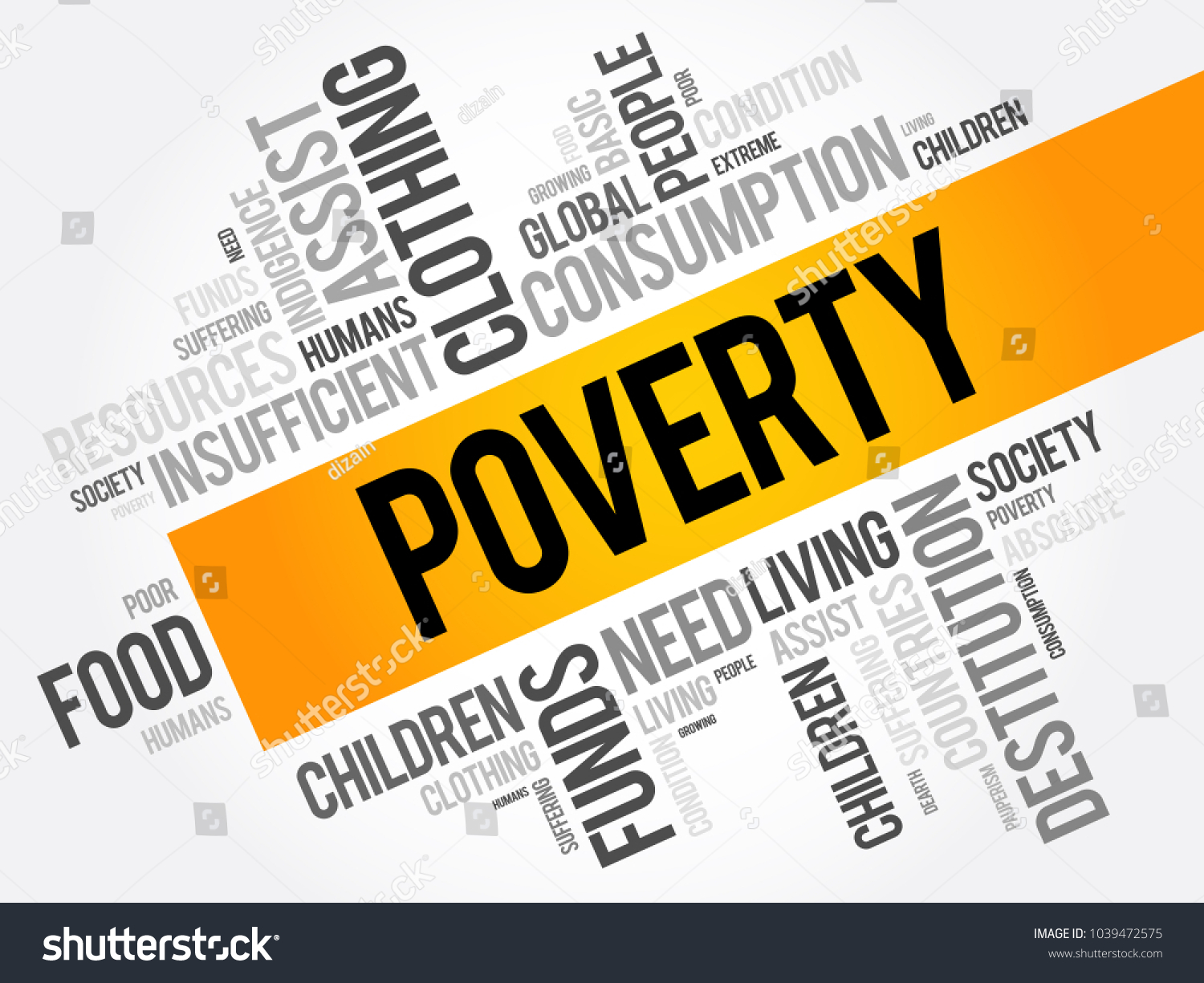 Poverty Word Cloud Collage Social Concept Stock Vector (Royalty Free ...