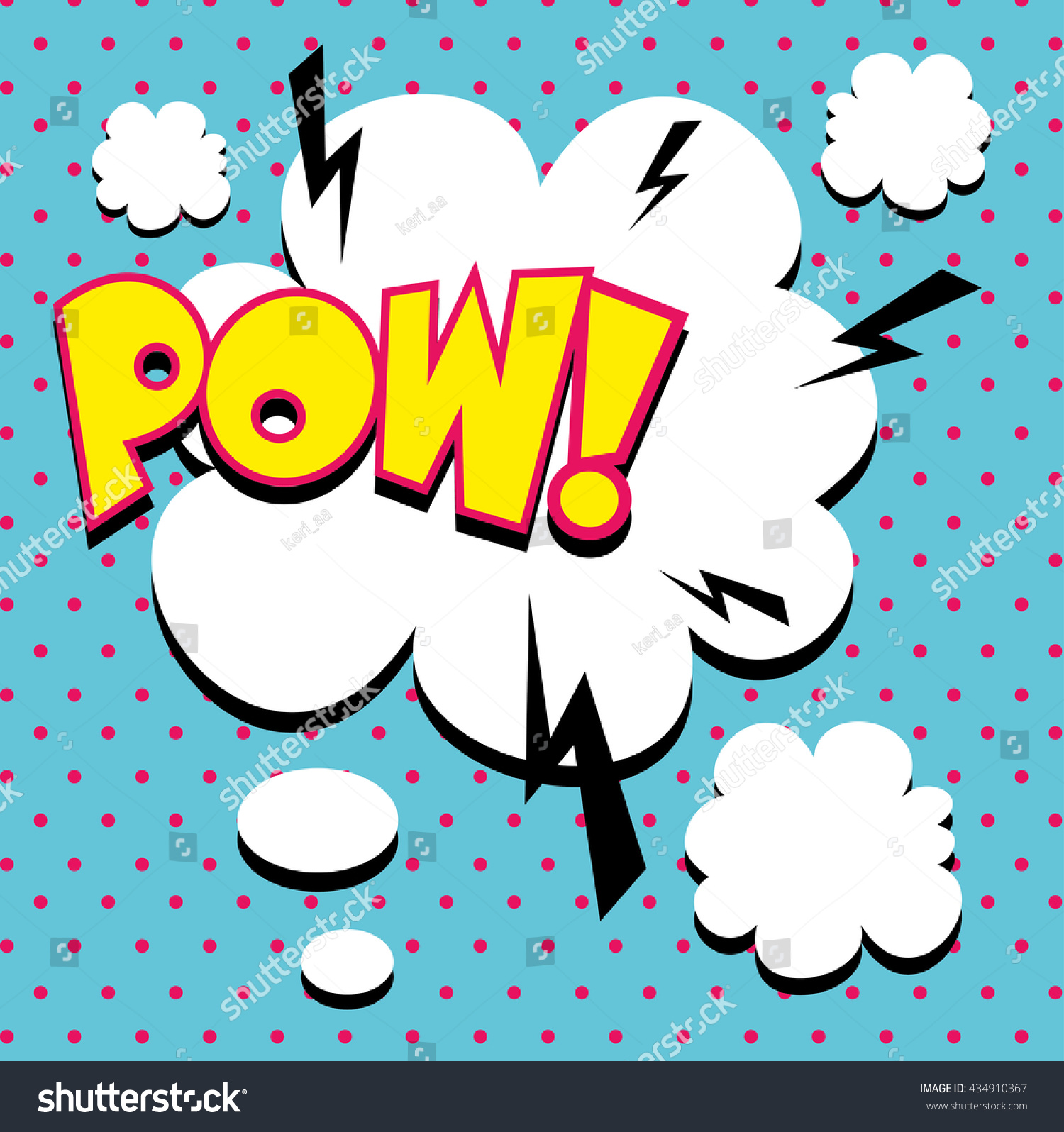 Pow Comic Speech Bubble Cartoon Stock Vector (Royalty Free) 434910367 ...
