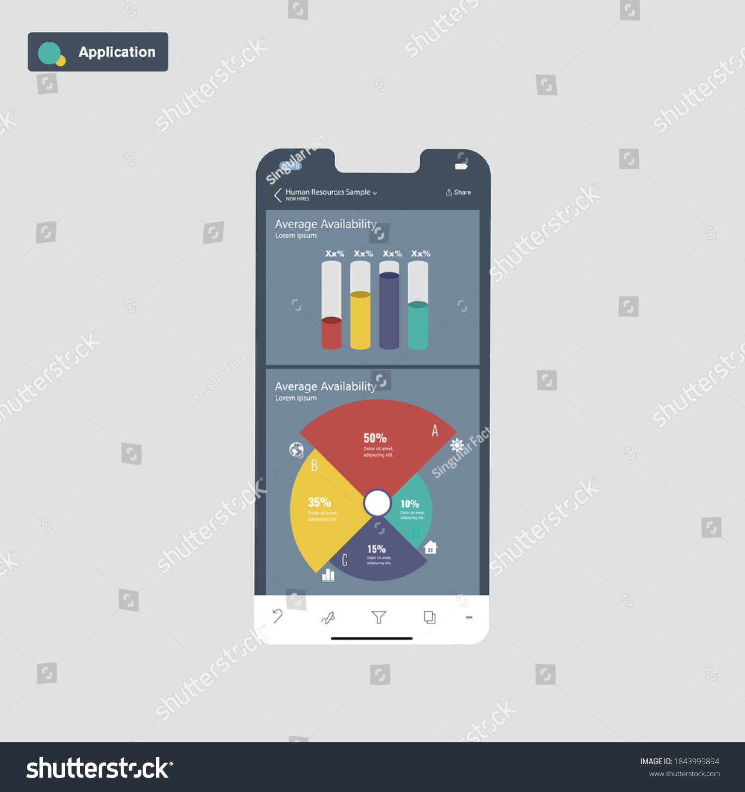 Power Bi Template Application Graphs Charts: vetor stock (livre de ...