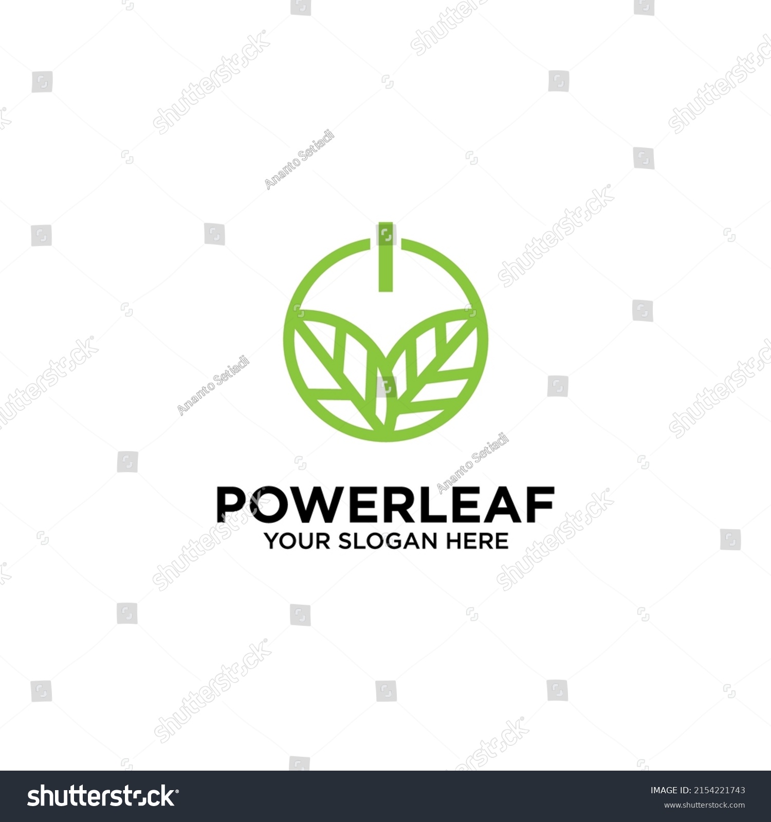 Power Button Leaf Logo Designs Stock Vector (Royalty Free) 2154221743 ...