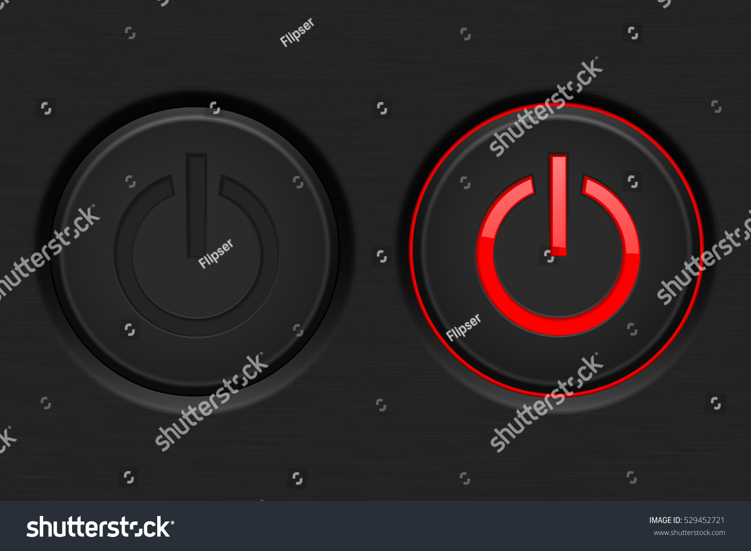 Power Button Black Button Red Backlight Stock Vector (Royalty Free ...