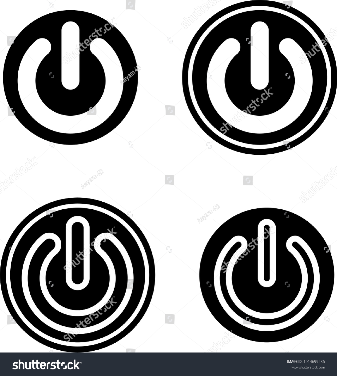 Power Button Icon Vector Art Illustration Stock Vector (Royalty Free ...