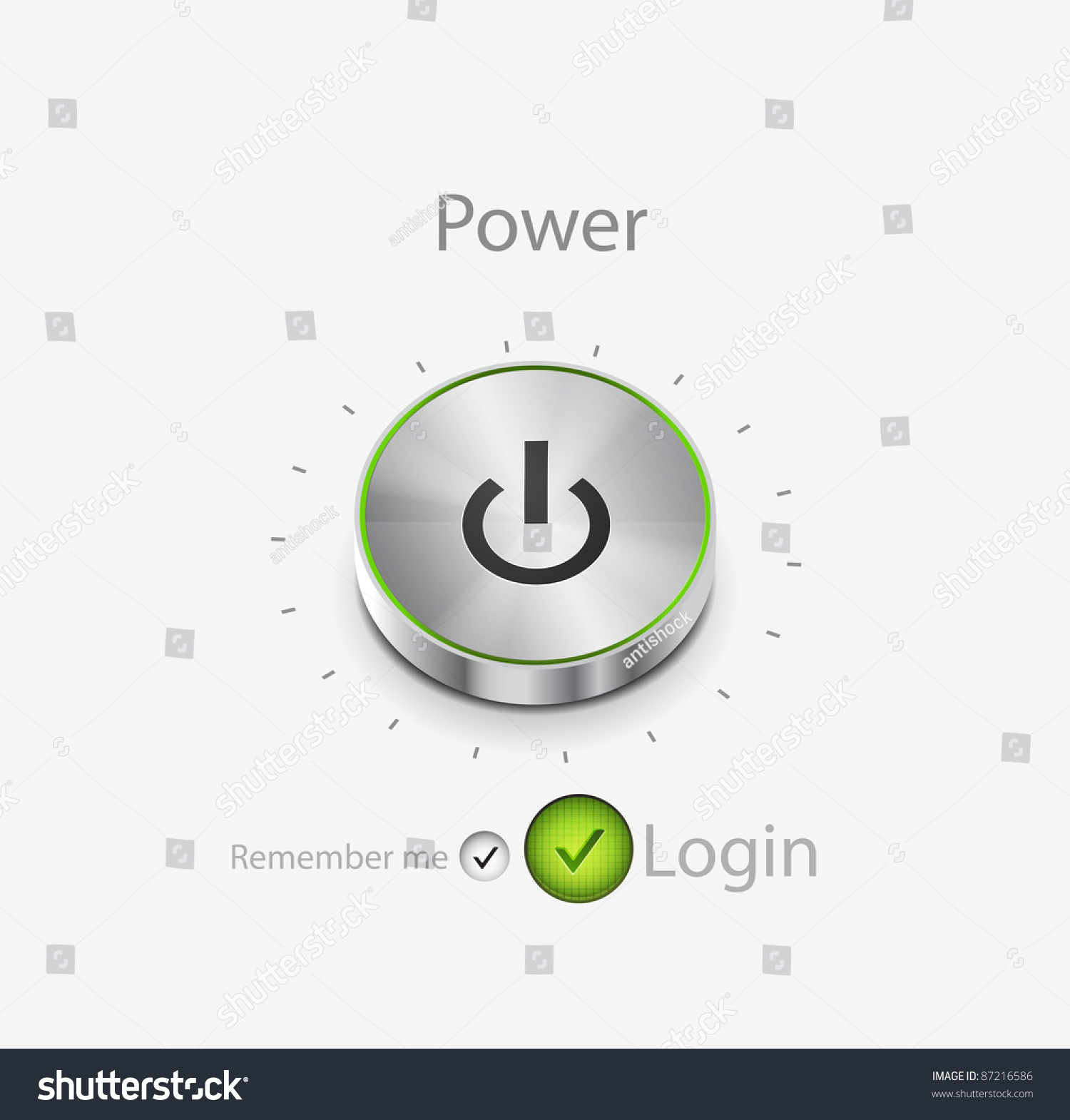 Power Button Login Page Vector Illustration Stock Vector (Royalty Free ...