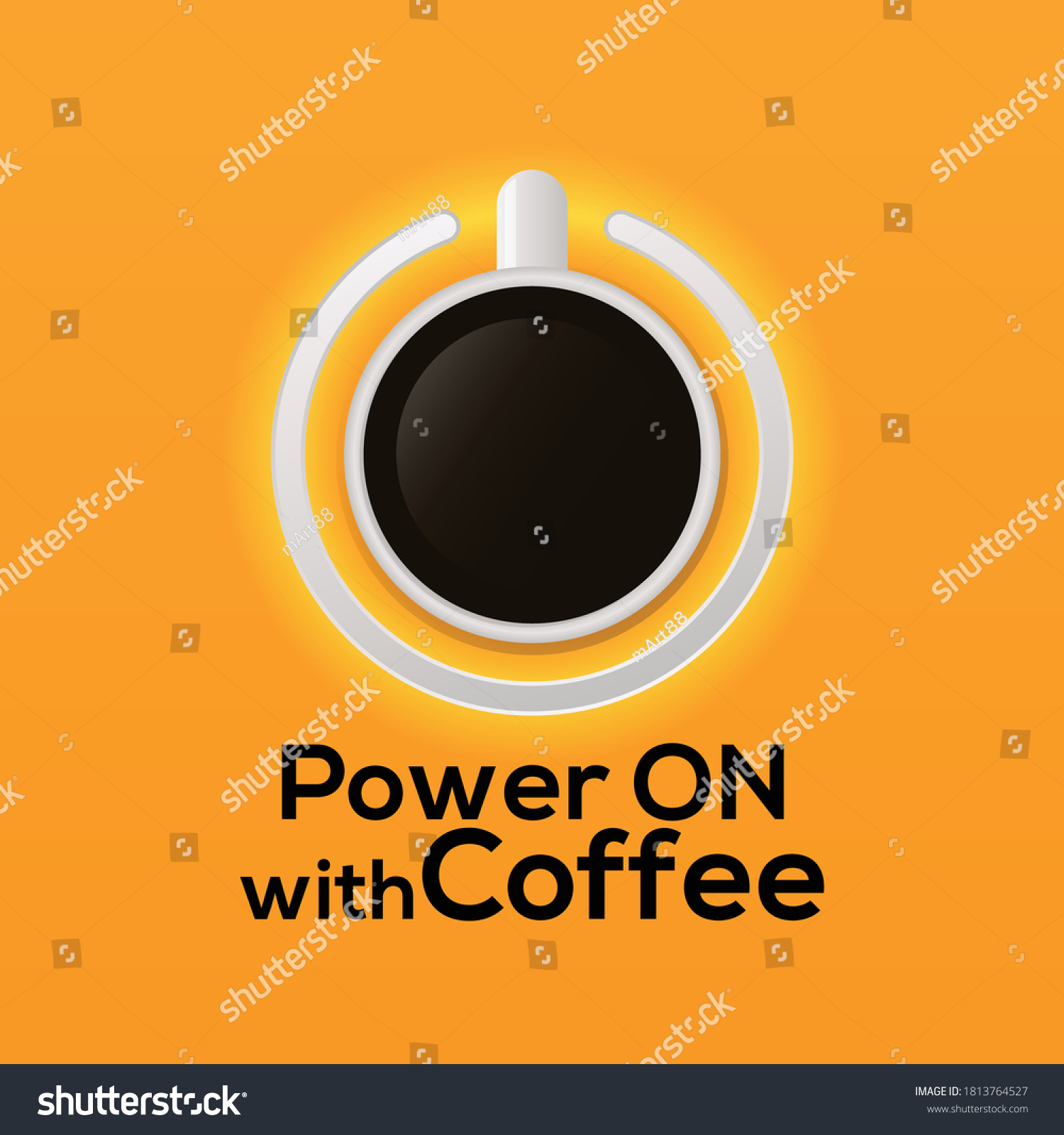 Power Button Power On Coffee Stock Vector (Royalty Free) 1813764527 ...
