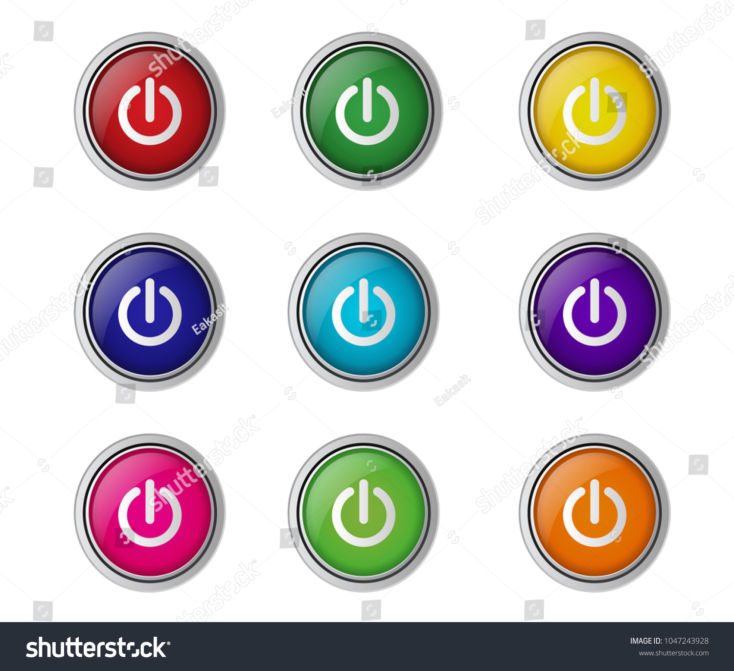 Power Button Symbol On White Background 스톡 벡터(로열티 프리) 1047243928 ...