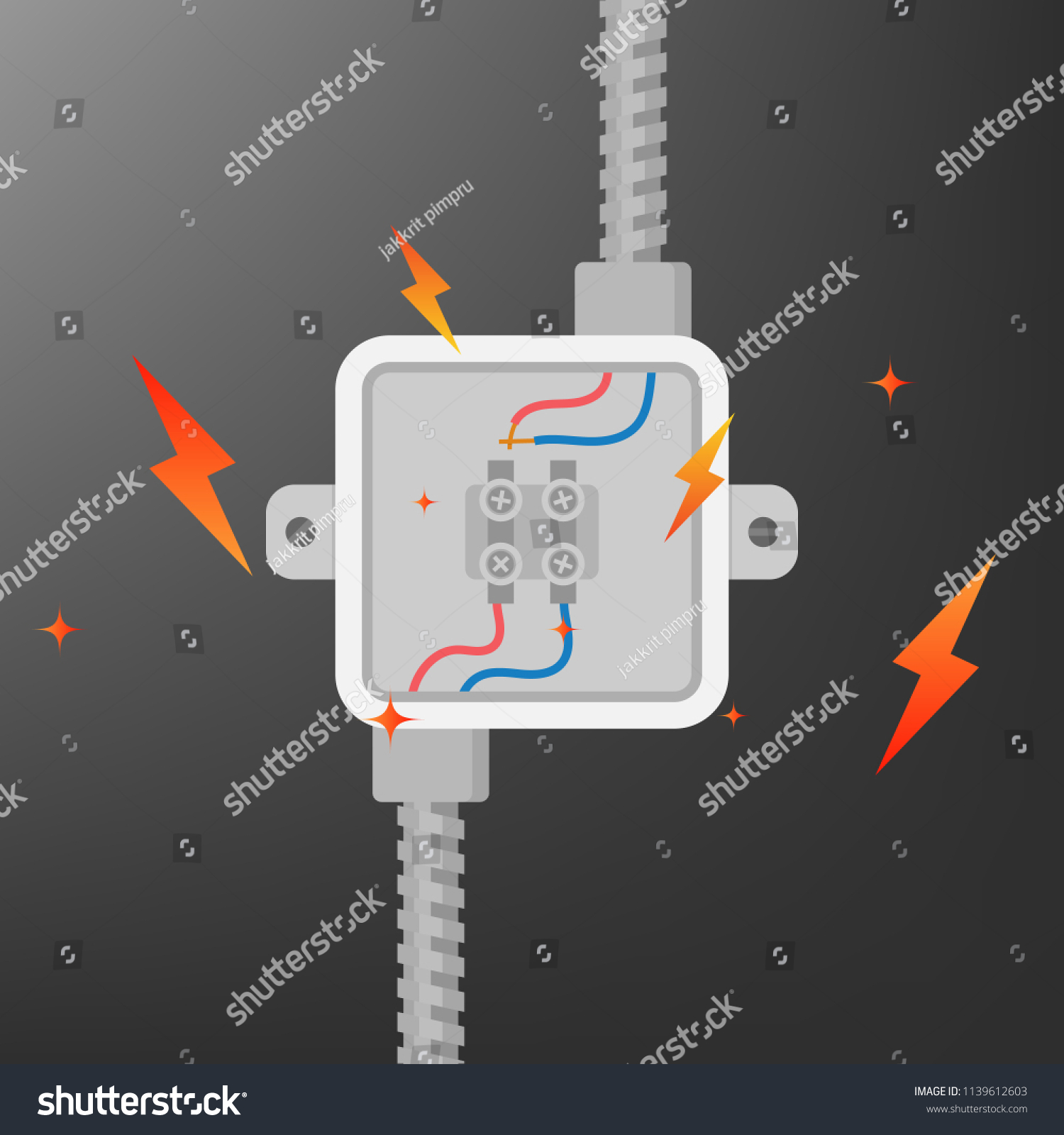 Power Cable Connector Short Circuit Stock Vector (Royalty Free) 1139612603