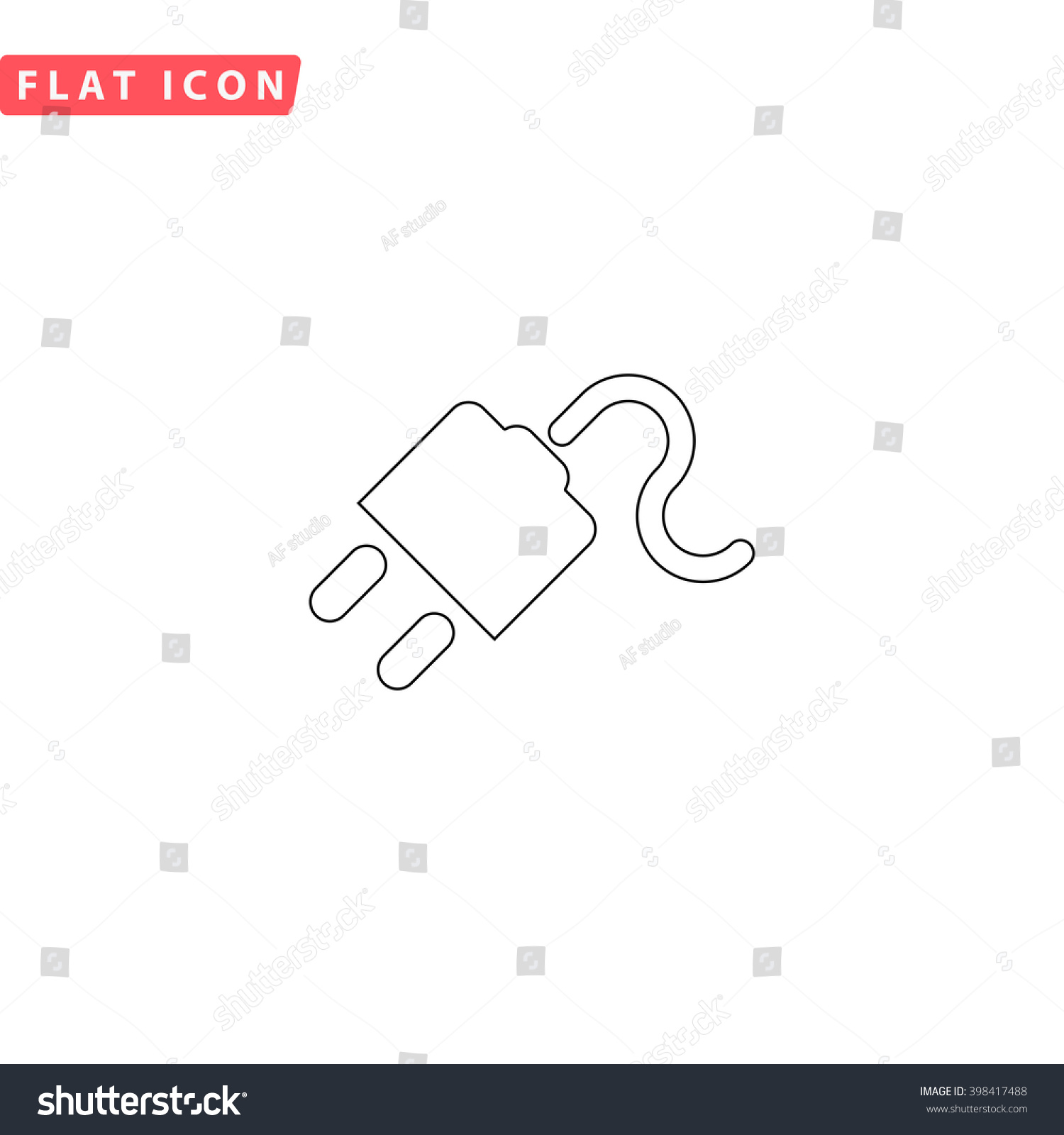 Power Cord Icon Vector Stock Vector (Royalty Free) 398417488 | Shutterstock