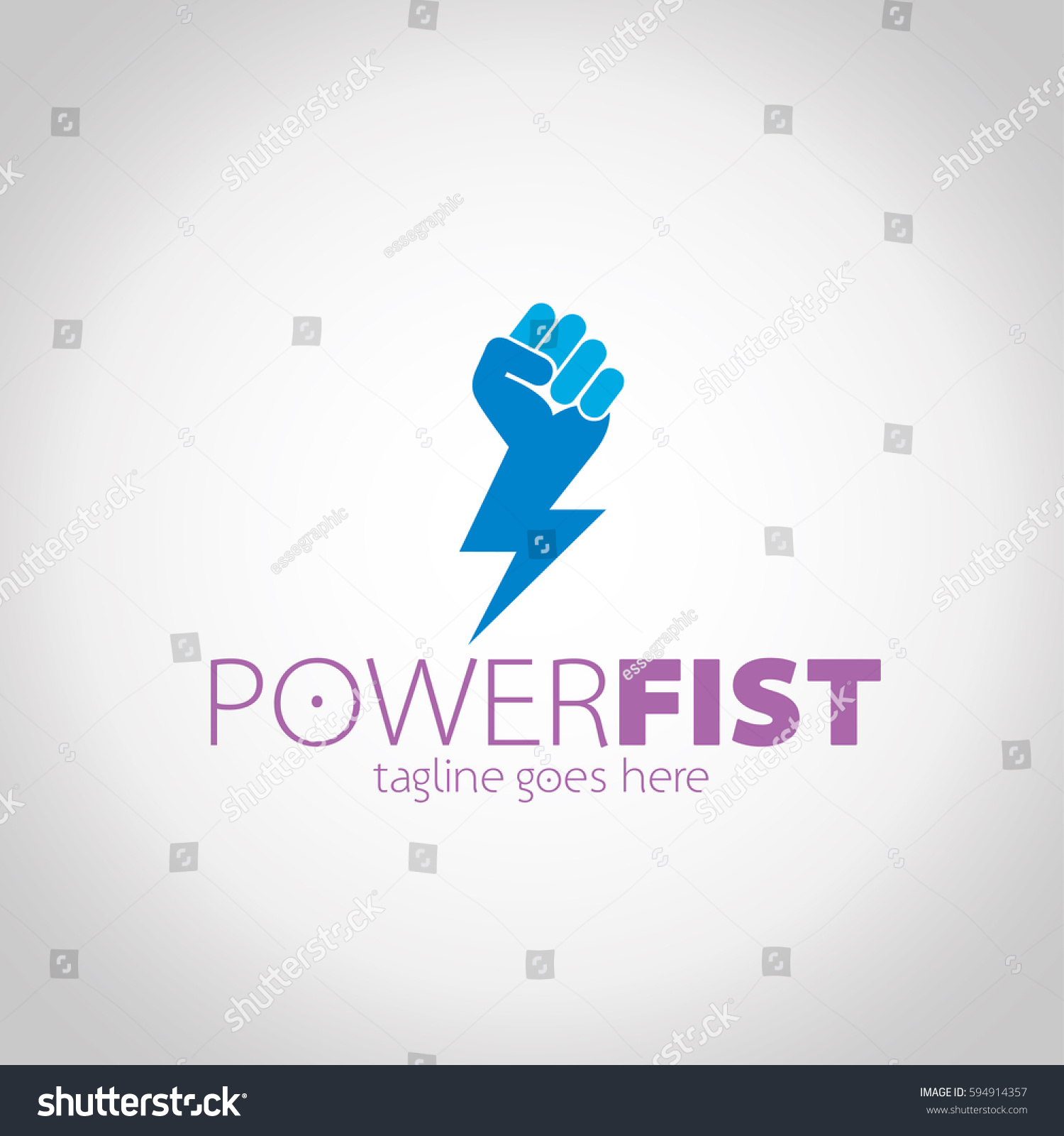 Power Fist Logo Stock Vector (Royalty Free) 594914357