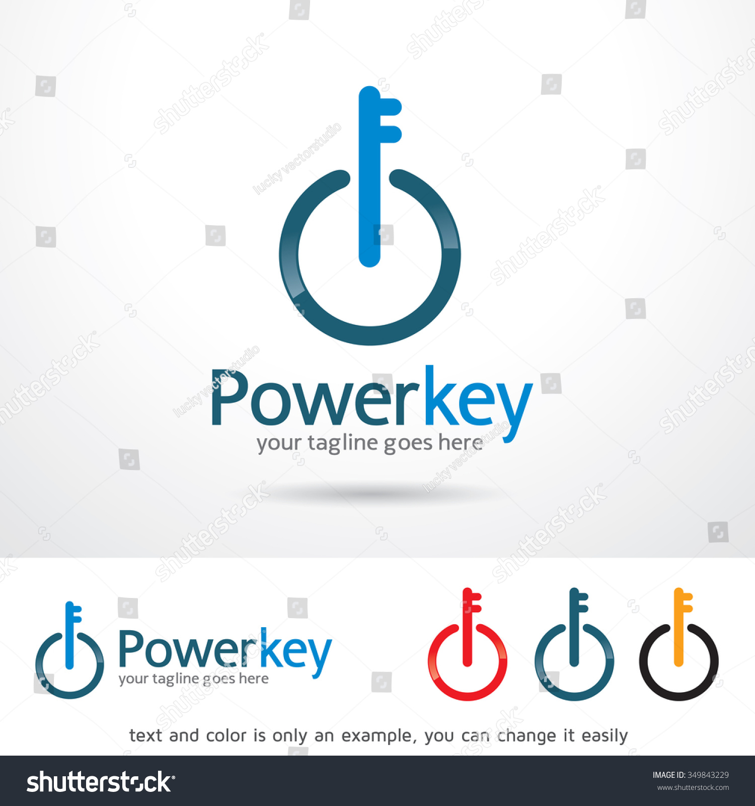 Power Key Logo Template Design Vector Lager-vektor 349843229 - Shutterstock