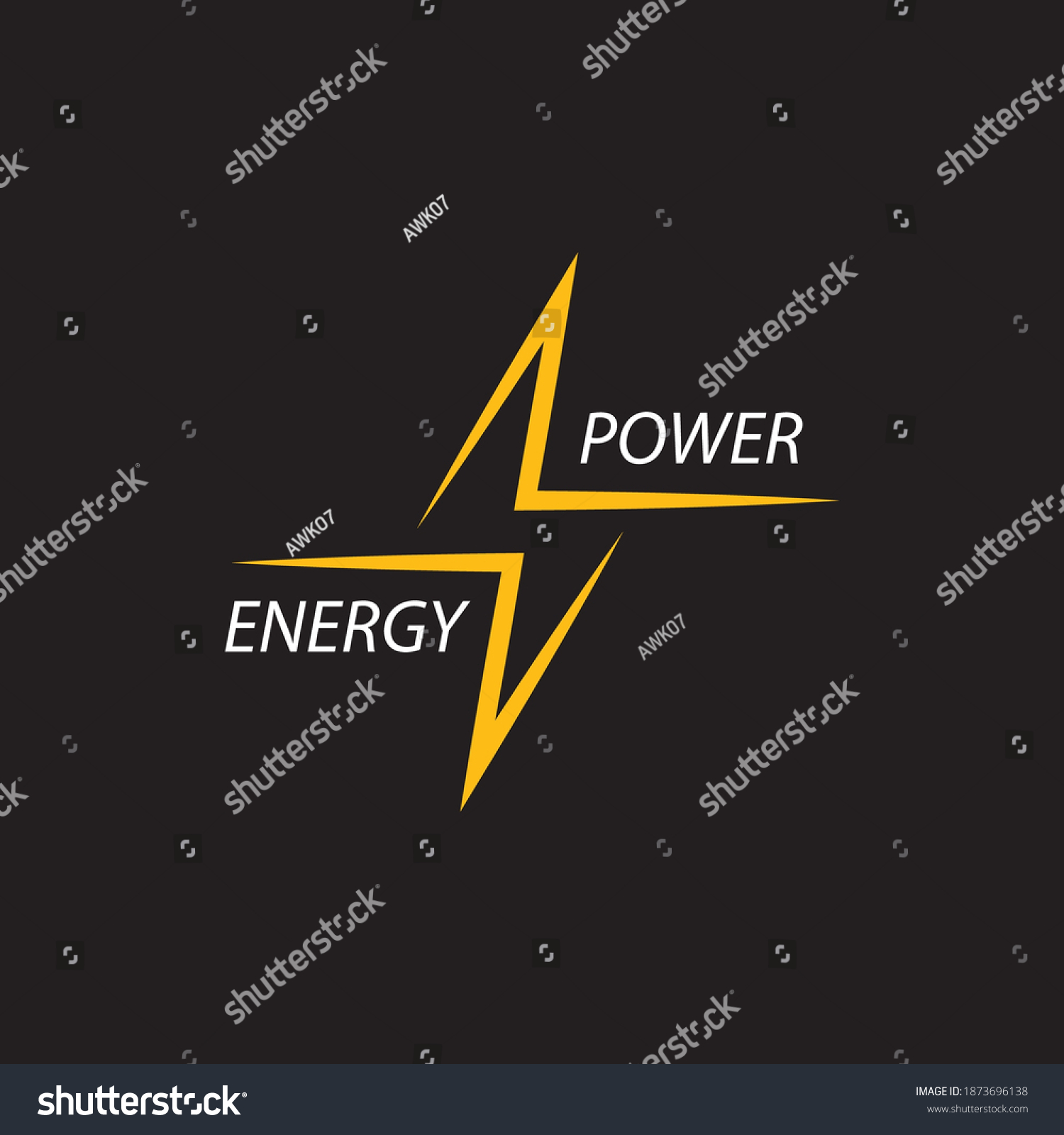 Power Lightning Logo Flat Design Stock Vector (Royalty Free) 1873696138