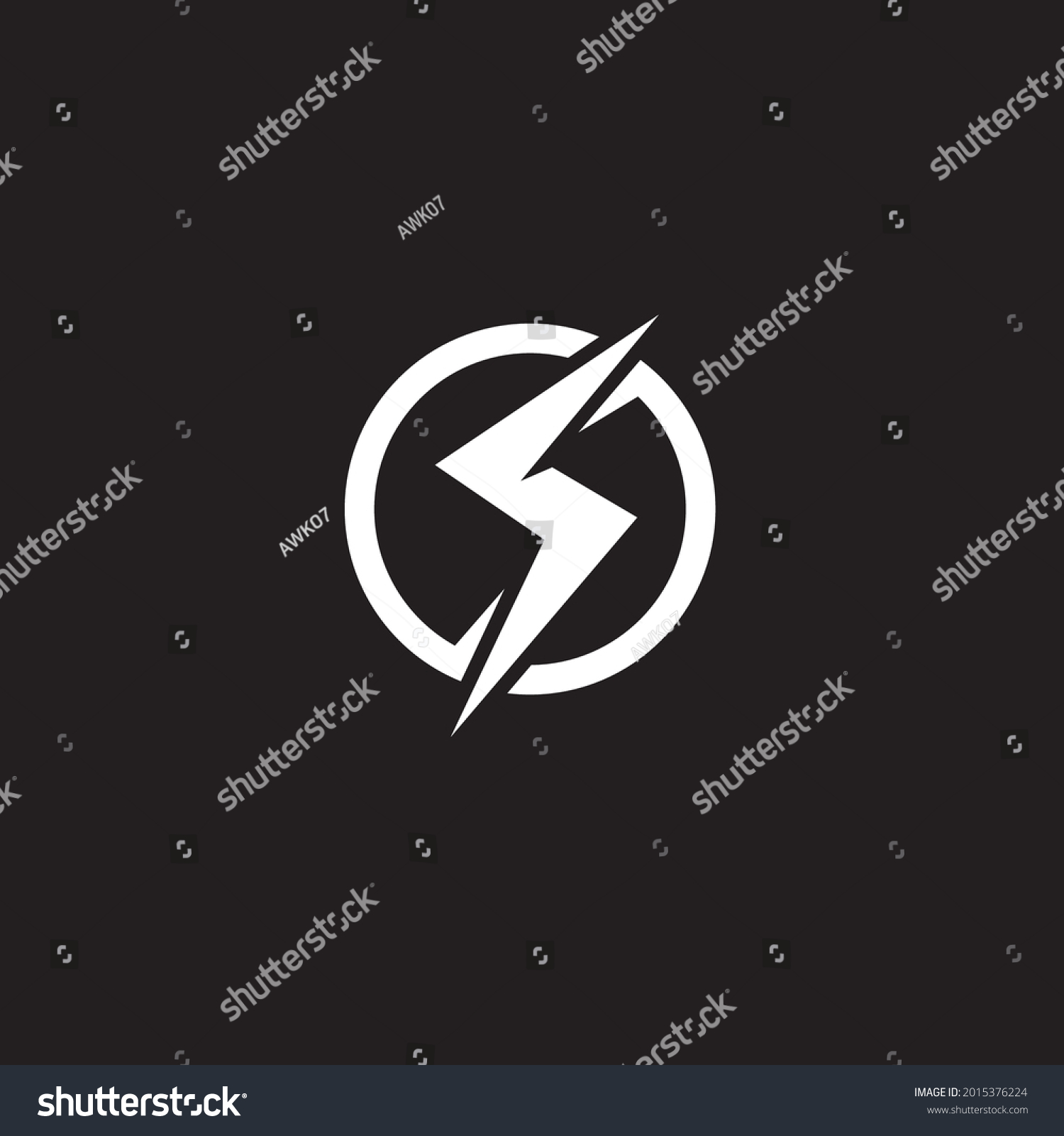 Power Lightning Logo Vector Design Stock Vector (Royalty Free) 2015376224
