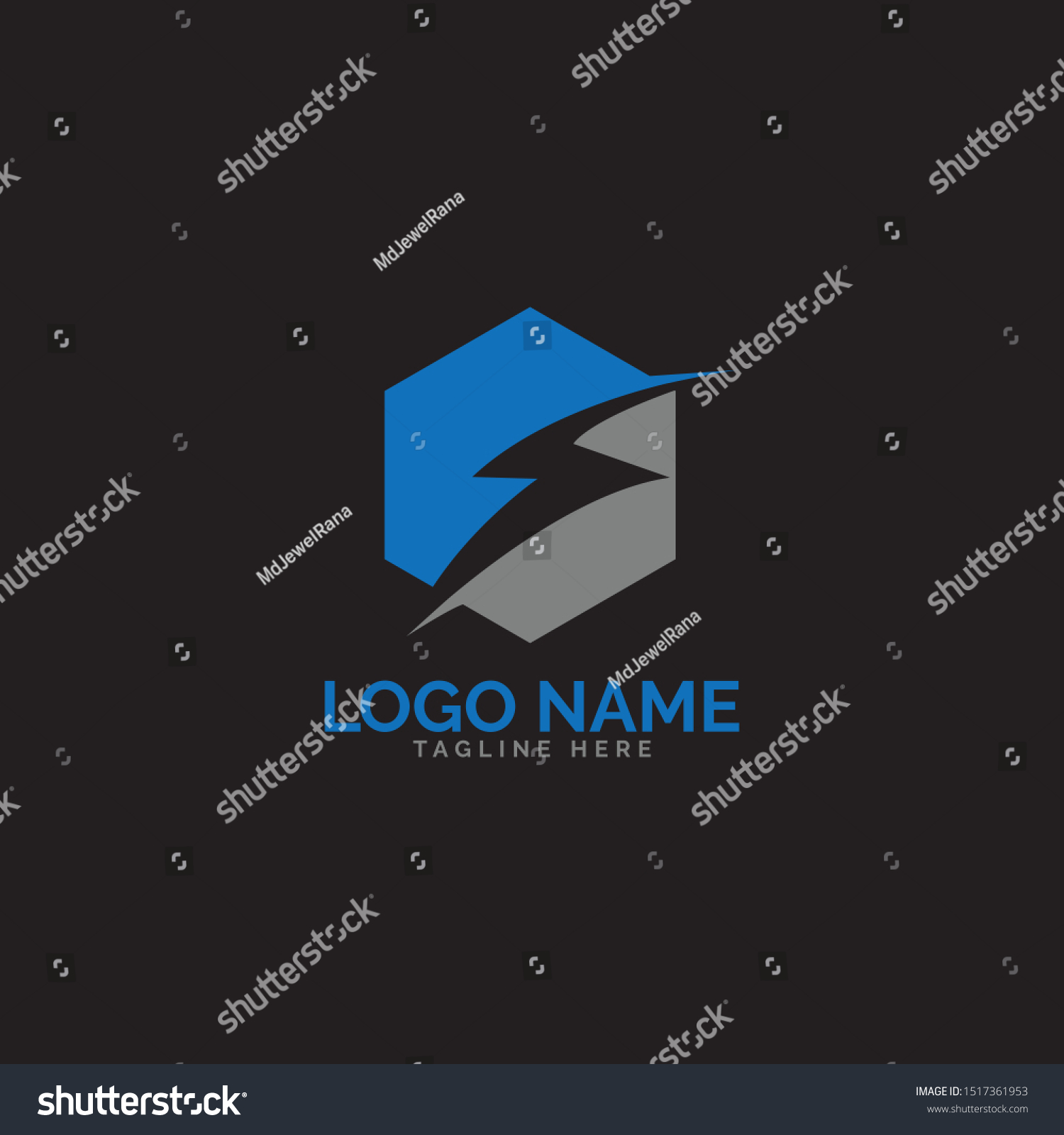 Power Logo Design Polygon Shape Stock Vector (Royalty Free) 1517361953