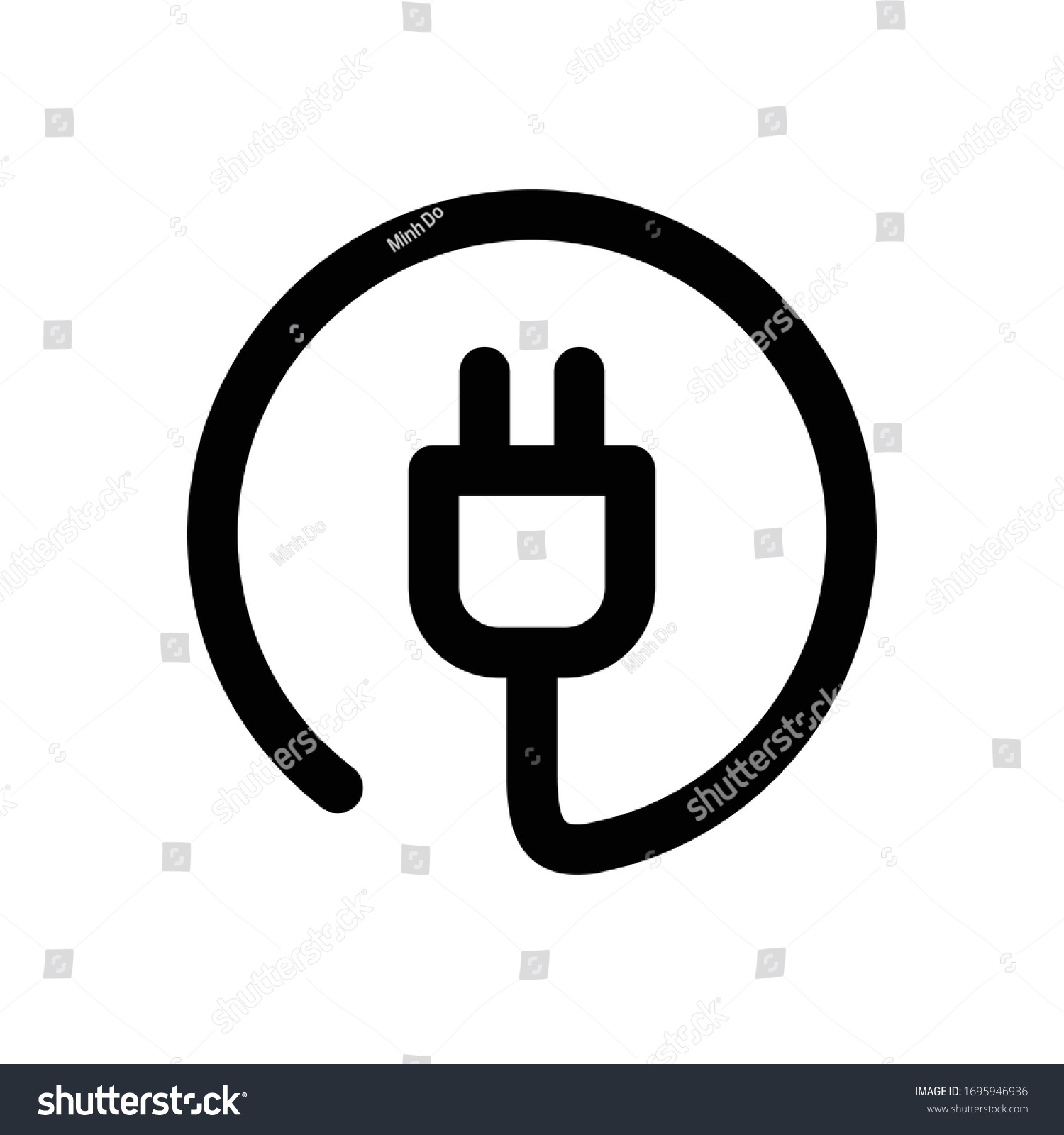 Power Plug Icon On White Background Stock Vector (Royalty Free) 1695946936