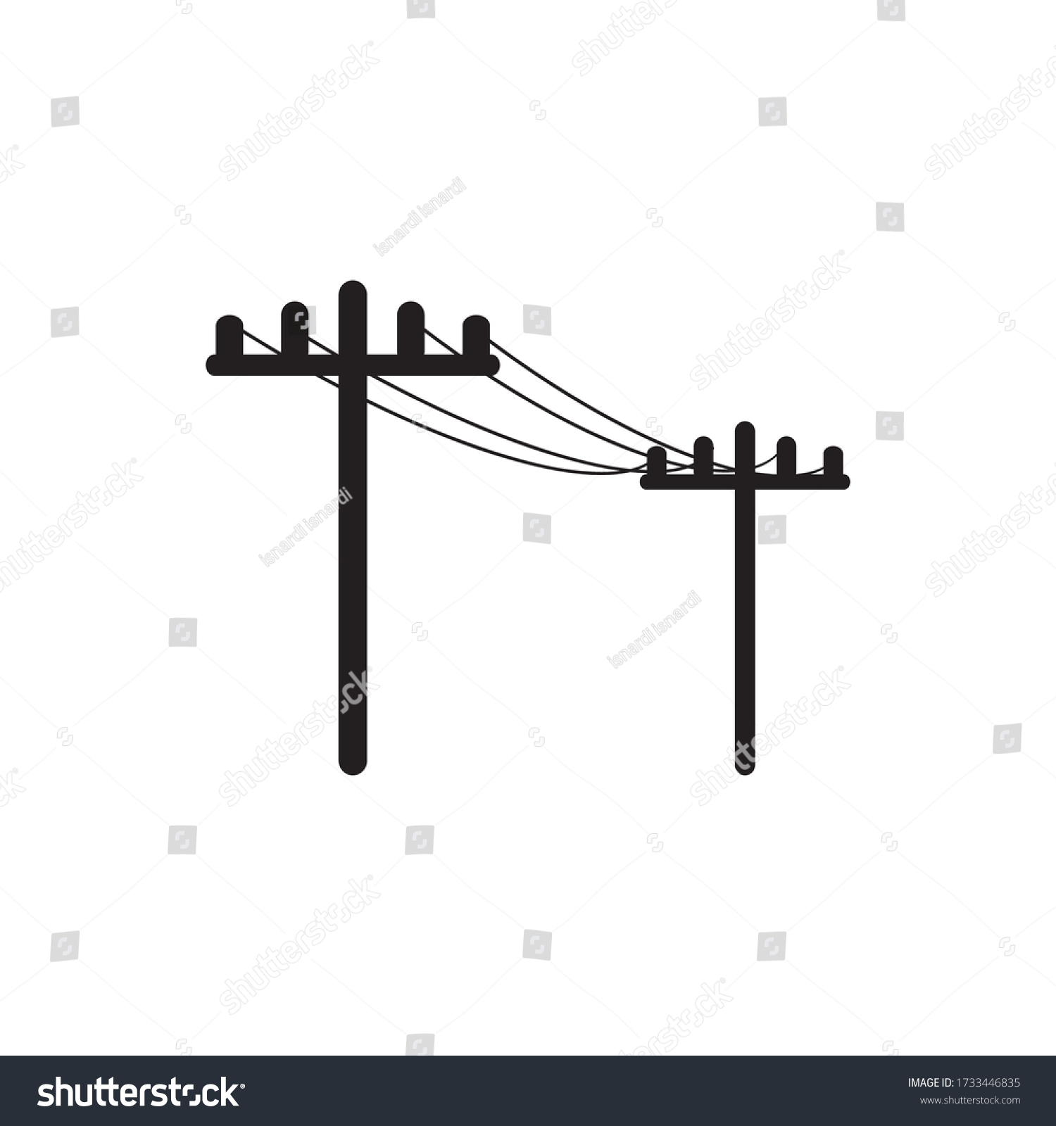 Power Pole Icon Logo Vector Illustration: เวกเตอร์สต็อก (ปลอดค่า ...