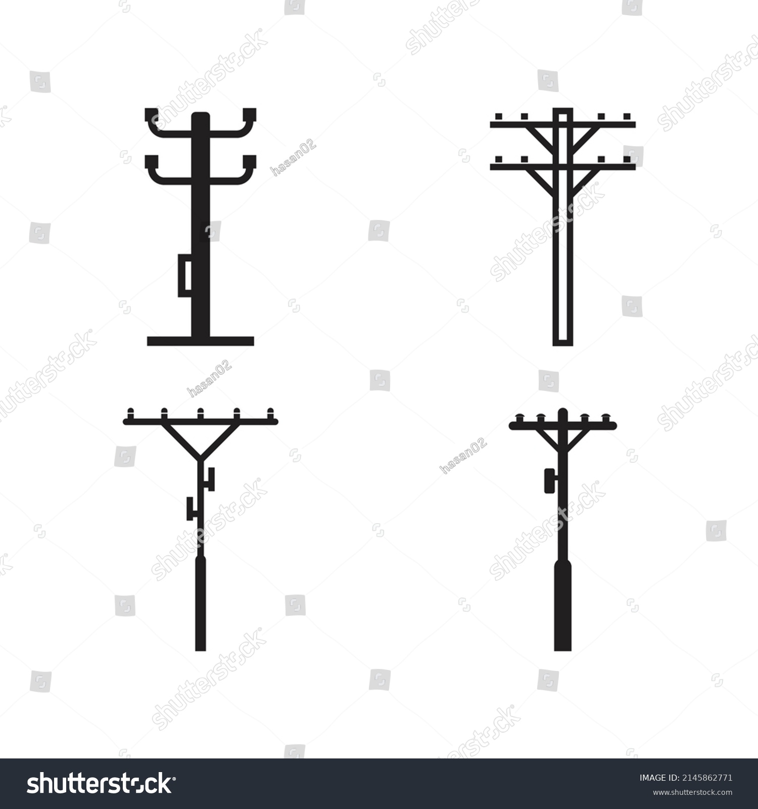 Power Pole Logo Vector Icon Illustration Stock Vector (Royalty Free ...