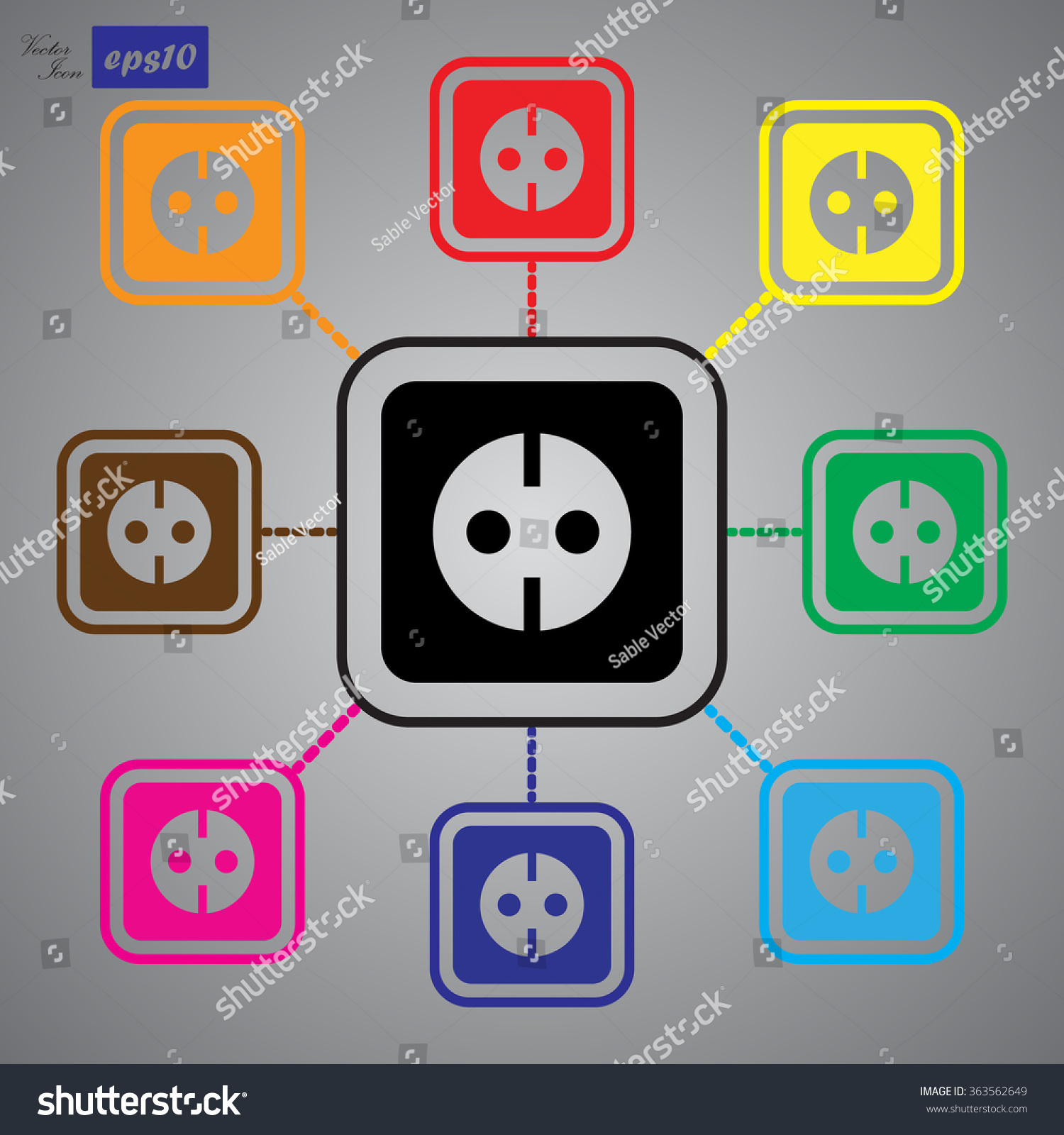 Power Socket Ac Grounding Stock Vector (Royalty Free) 363562649