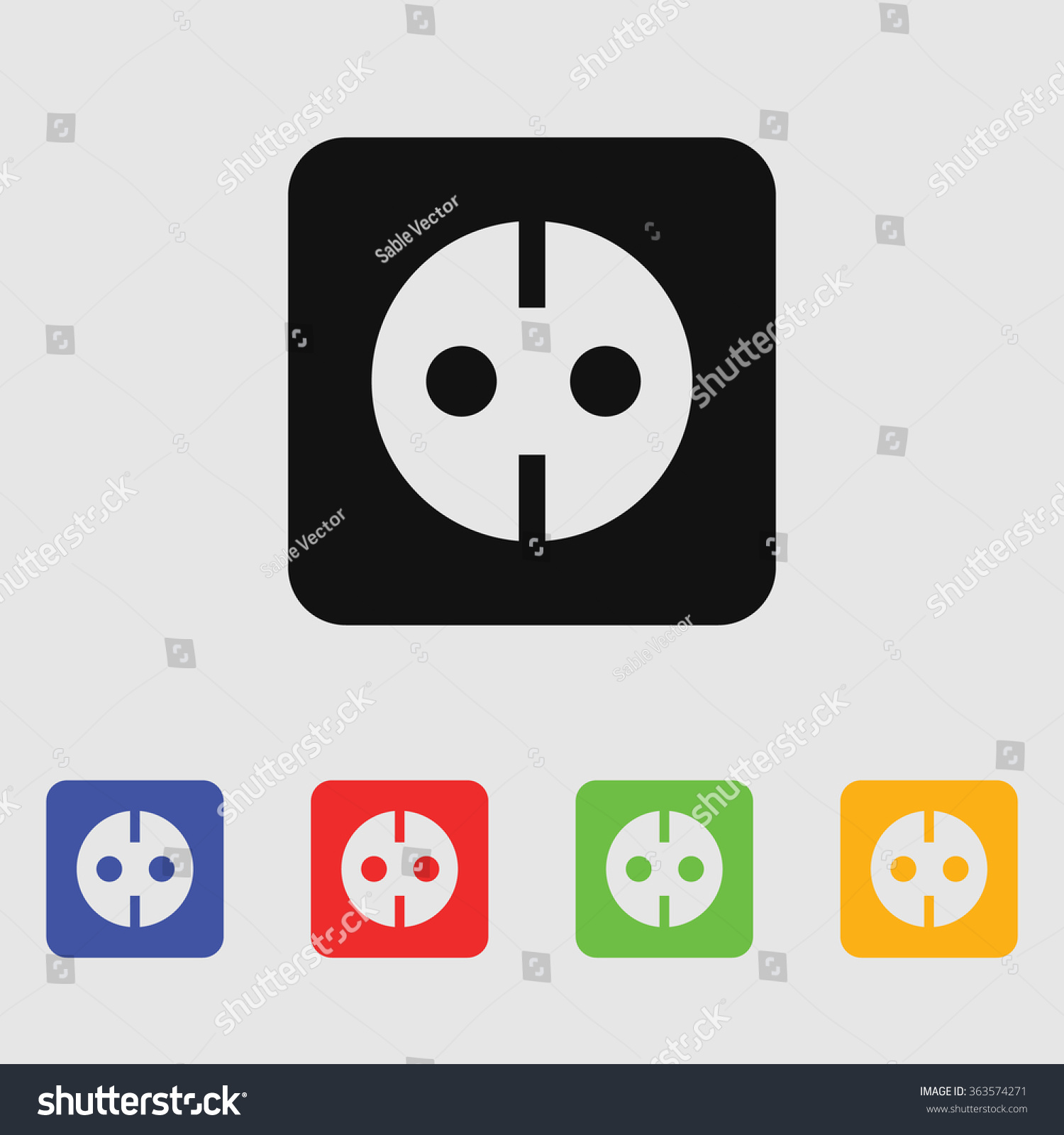 Power Socket Ac Grounding Stock Vector (Royalty Free) 363574271