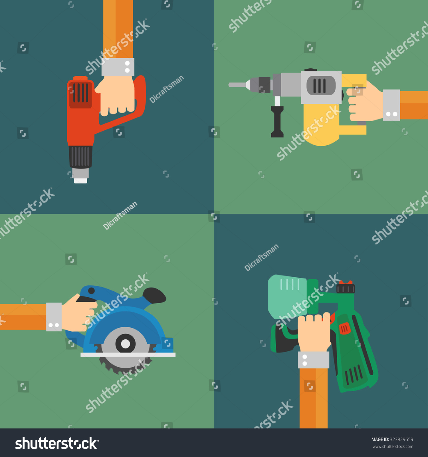 Power Tools Vector Set Modern Design: vector de stock (libre de ...