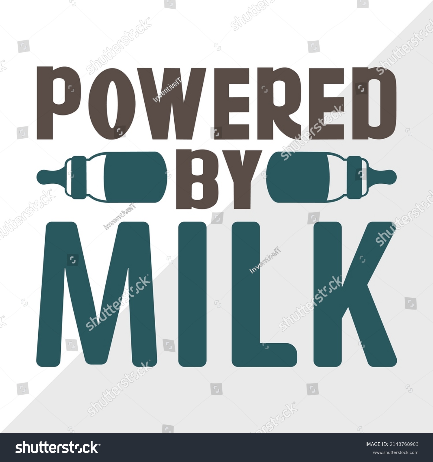 Powered By Milk Printable Vector Illustration Stock Vector (Royalty ...