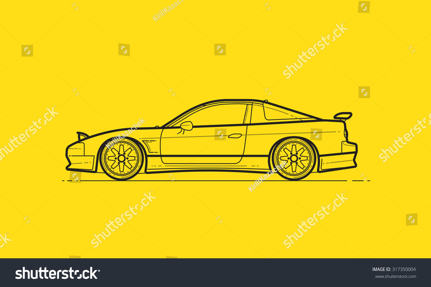 Powerful Japanese Drift Car Stock Vector 317350004 Shutterstock