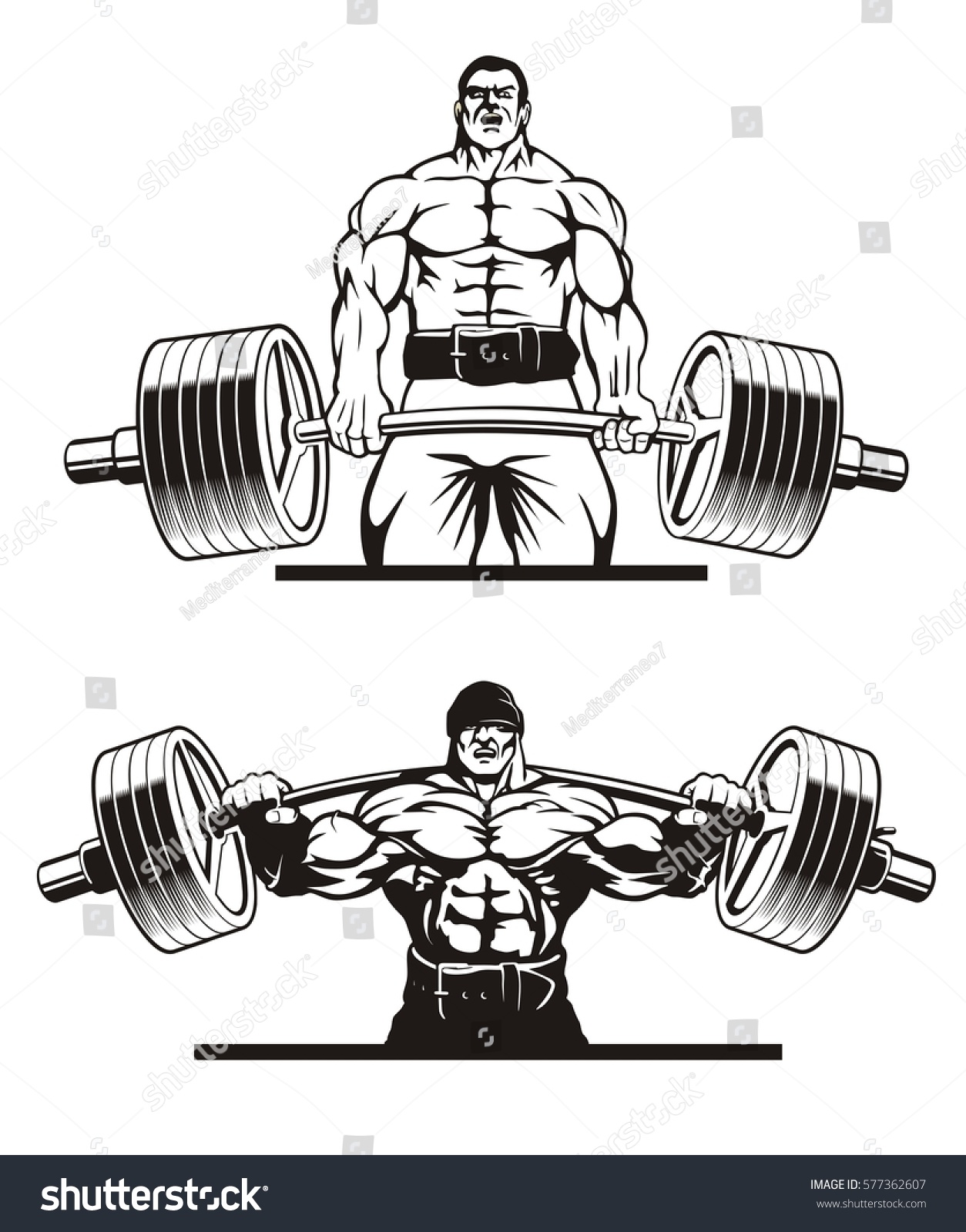 Powerlifter Bodybuilder Barbell Vector Image Stock Vector (Royalty Free ...
