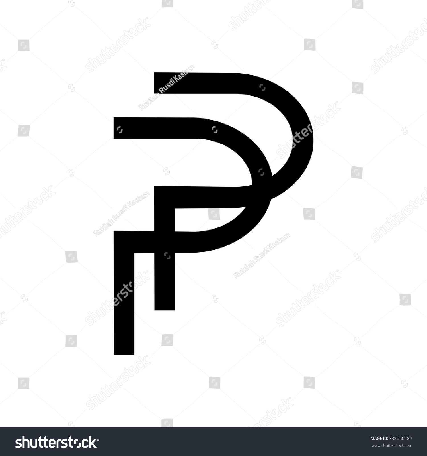 Pp Letter Logo Stock Vector (Royalty Free) 738050182
