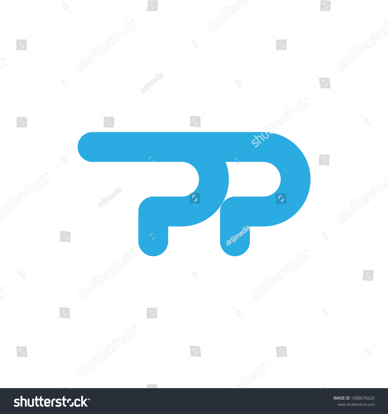 Pp Letter Logo Design Vector Stock Vector (Royalty Free) 1088676620