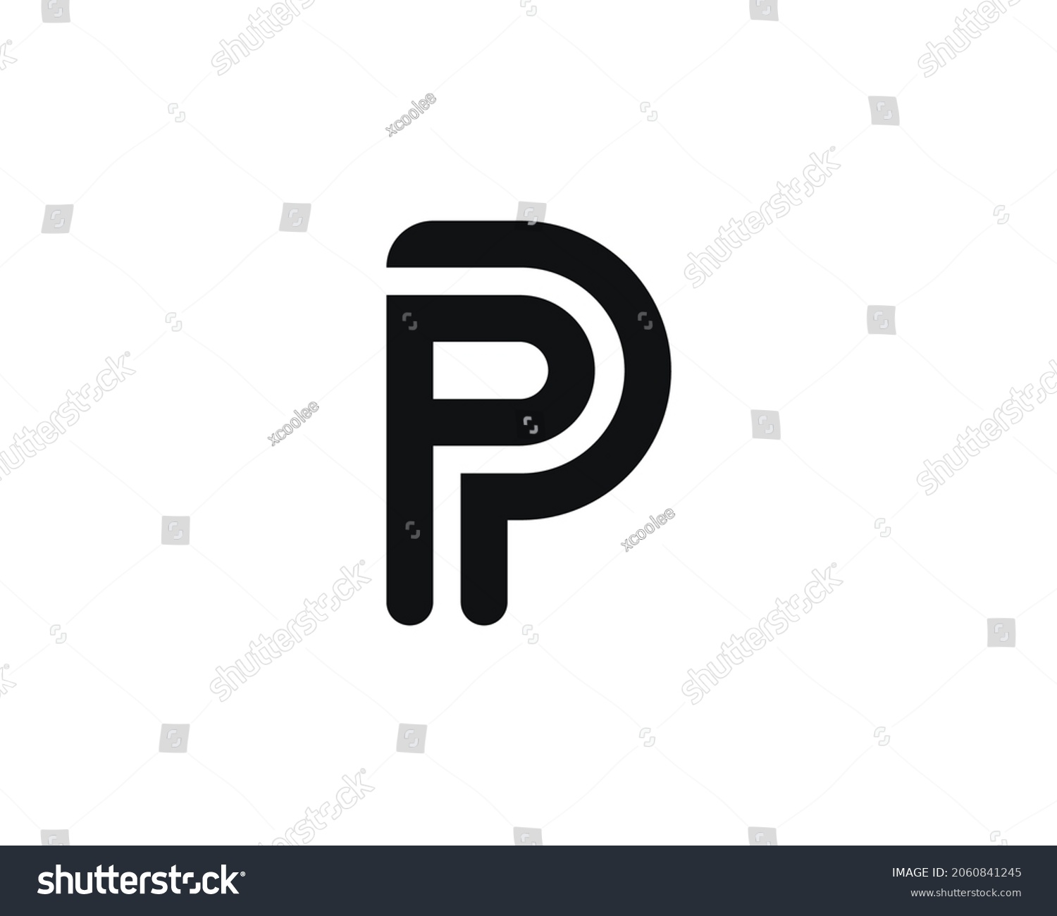 Pp Logo Design Vector Template Stock Vector (Royalty Free) 2060841245