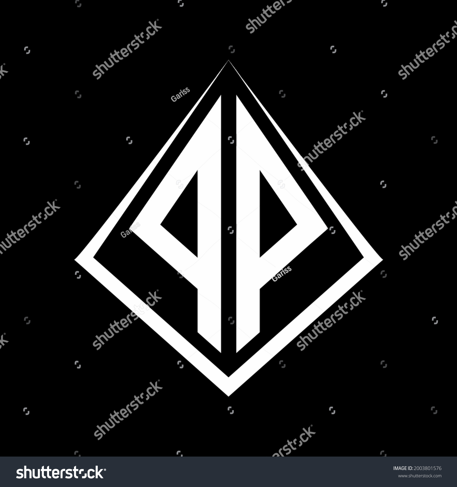 Monograma del logotipo de PP con: vector de stock (libre de regalías ...