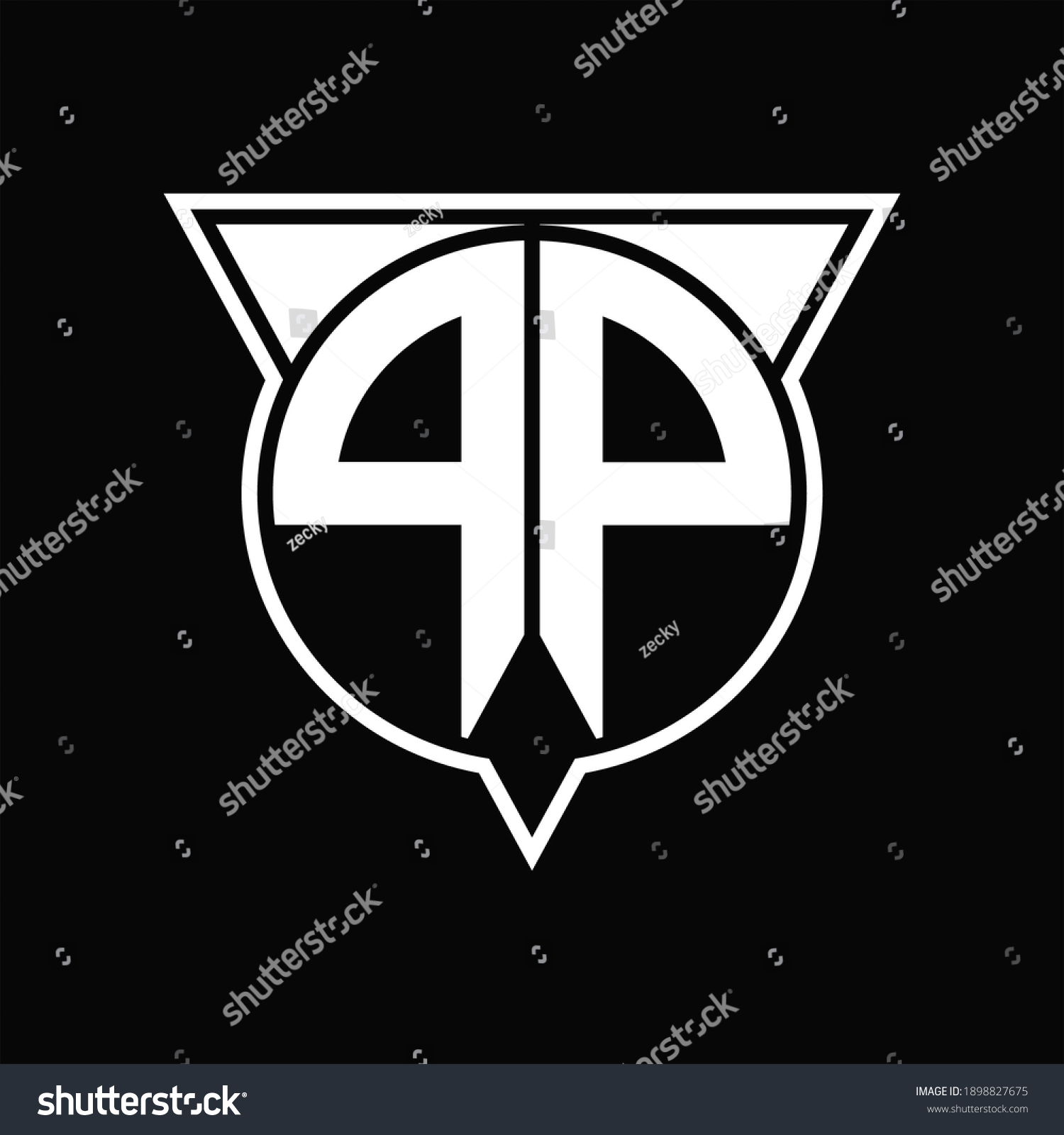 Pp Logo Monogram Circle Shape Half Stock Vector (Royalty Free ...