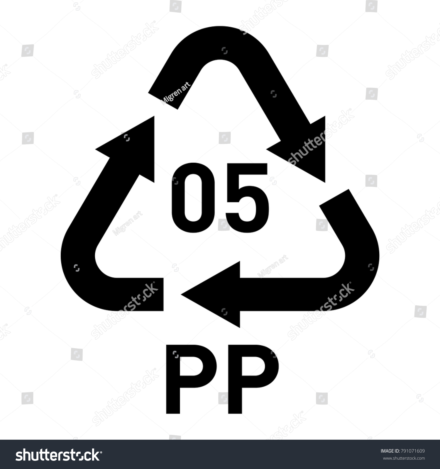 Pp 05 Recycling Code Symbol Plastic Stock Vector (Royalty Free) 791071609