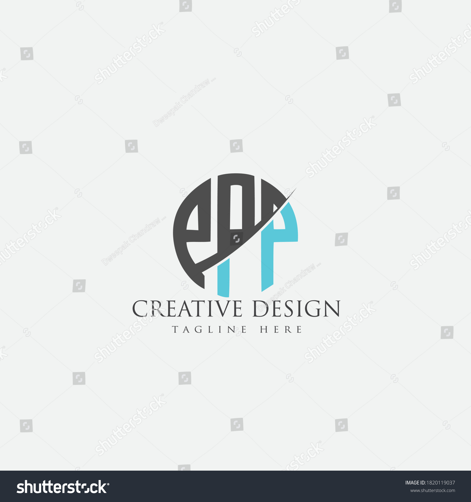 Ppp Letter Logo Design Cross Monogram Stock Vector (Royalty Free ...