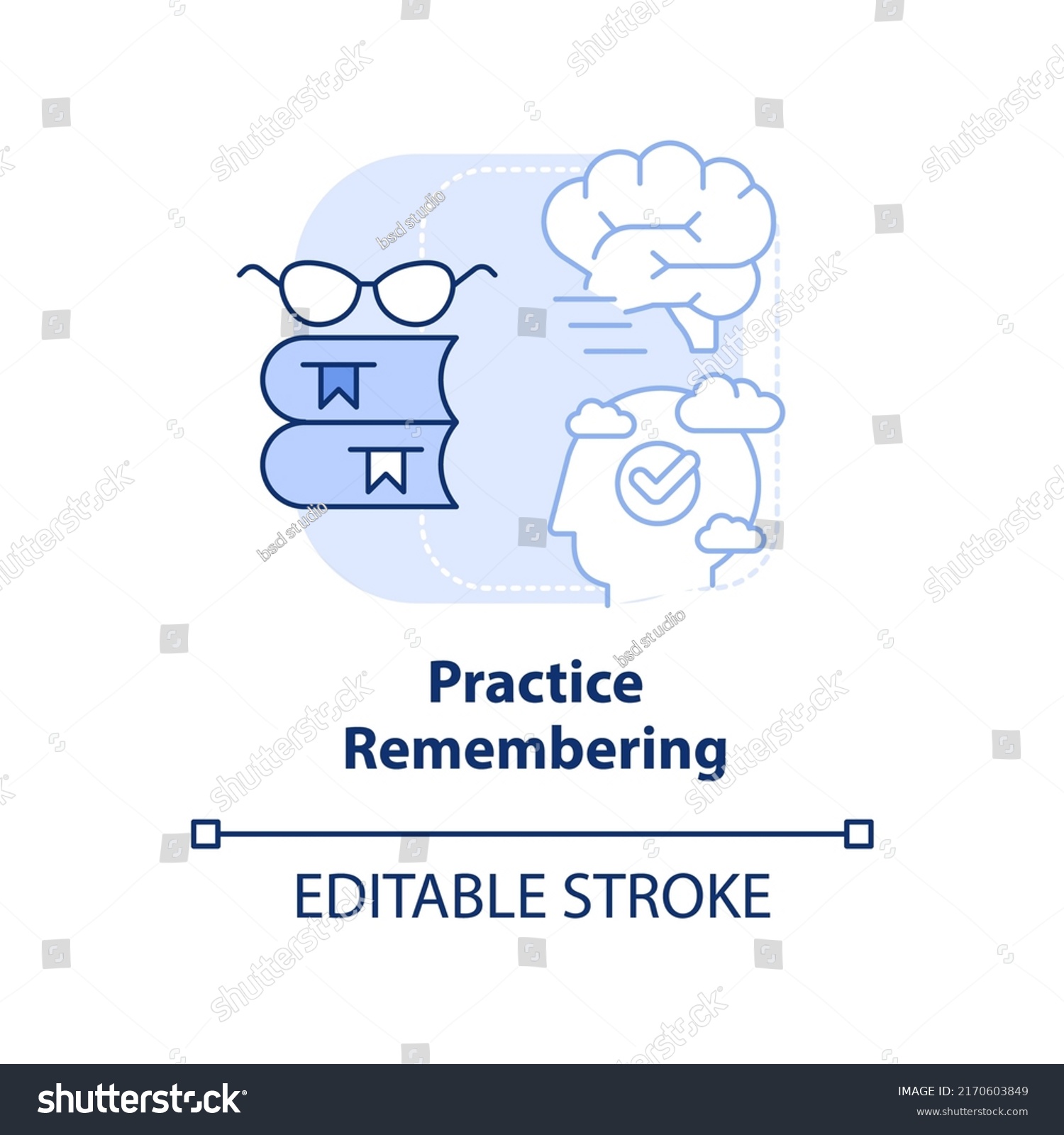 Practice Remembering Light Blue Concept Icon Stock Vector (Royalty Free ...