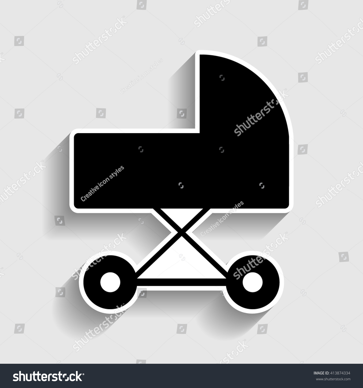 Pram Sign Stock Vector (Royalty Free) 413874334