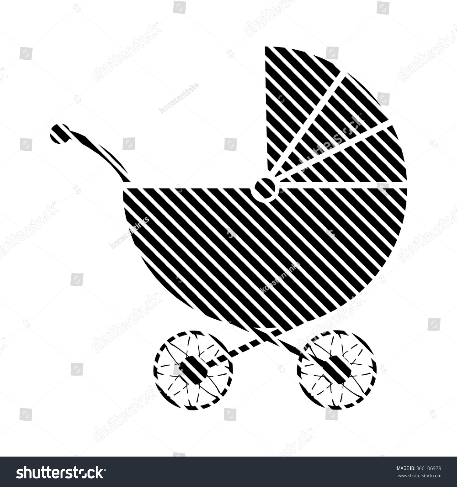 Pram Sign On White Background Vector Stock Vector (Royalty Free ...
