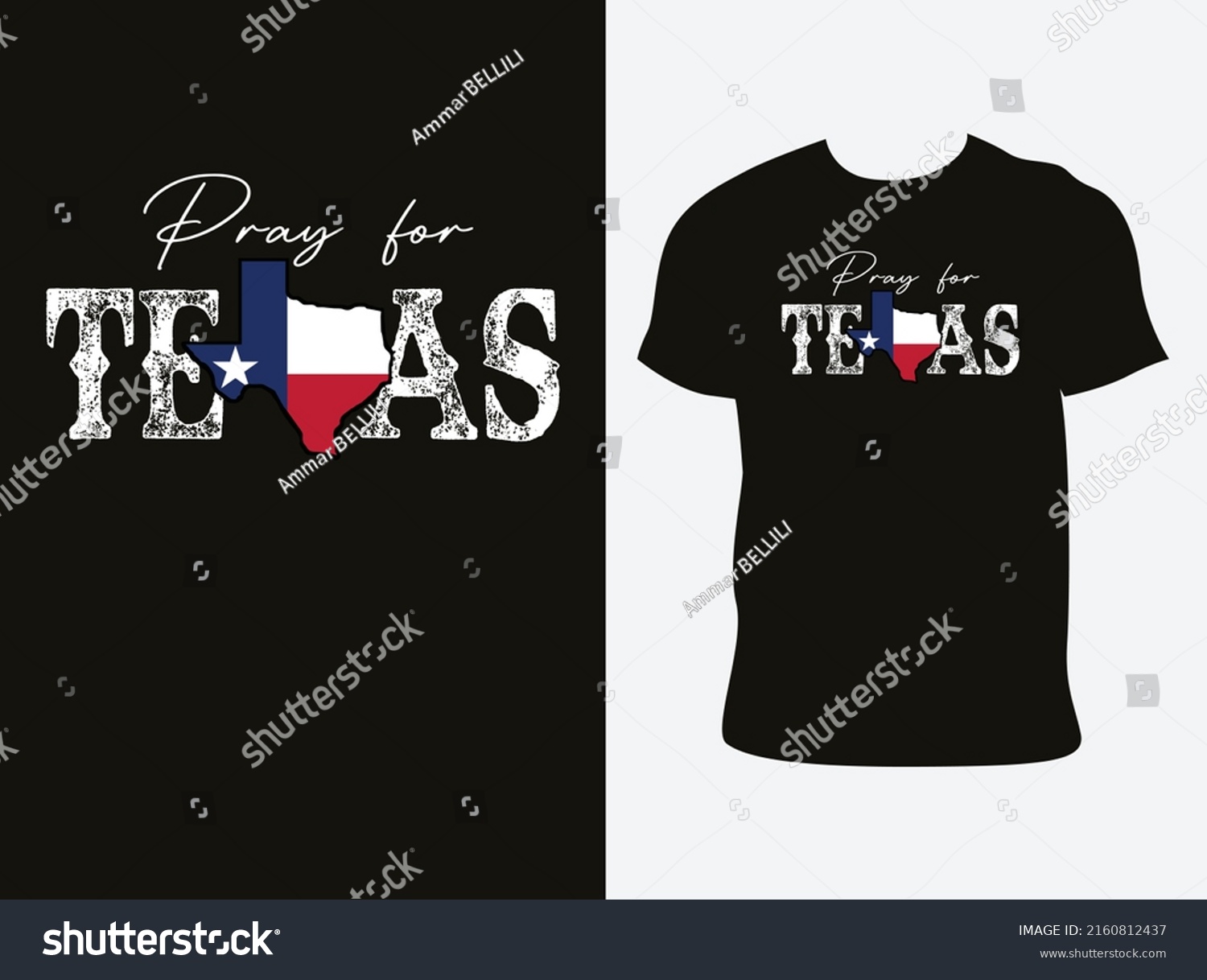 Pray Texas Always Strong Stock Vector (Royalty Free) 2160812437 ...