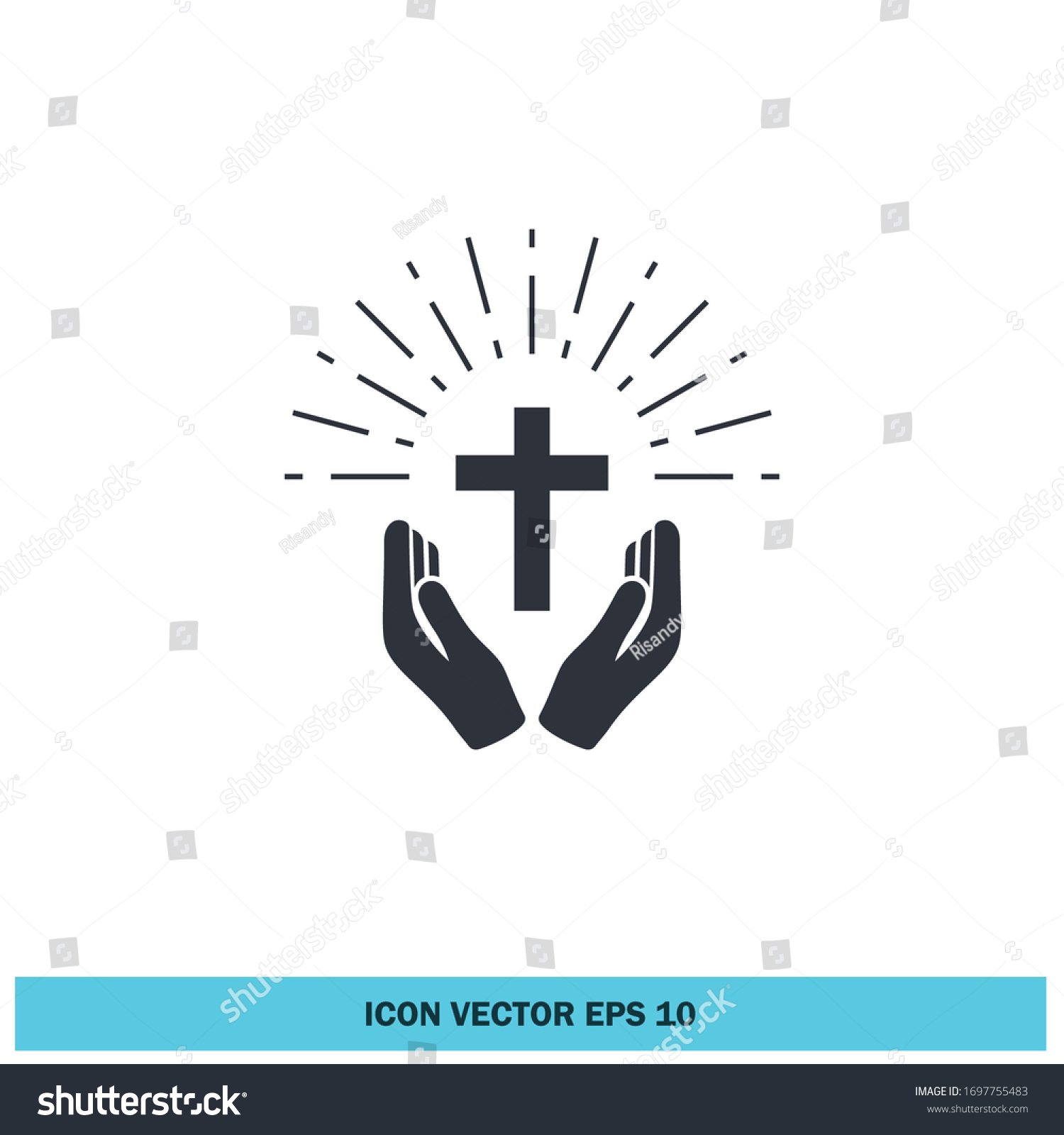 Pray Icon Symbol Design Element Vector: เวกเตอร์สต็อก (ปลอดค่าลิขสิทธิ์ ...