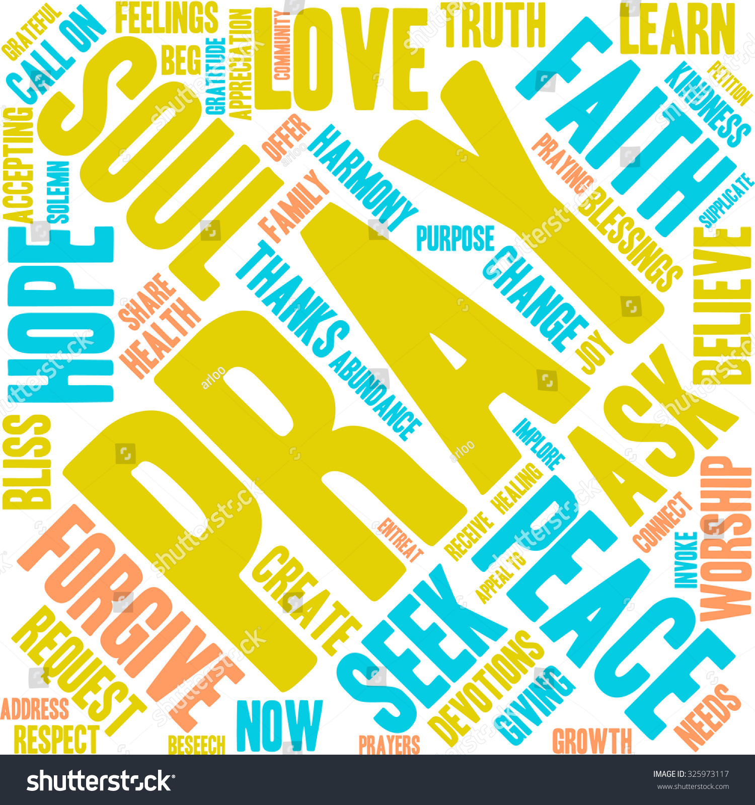 Pray Word Cloud On White Background Stock Vector (Royalty Free ...