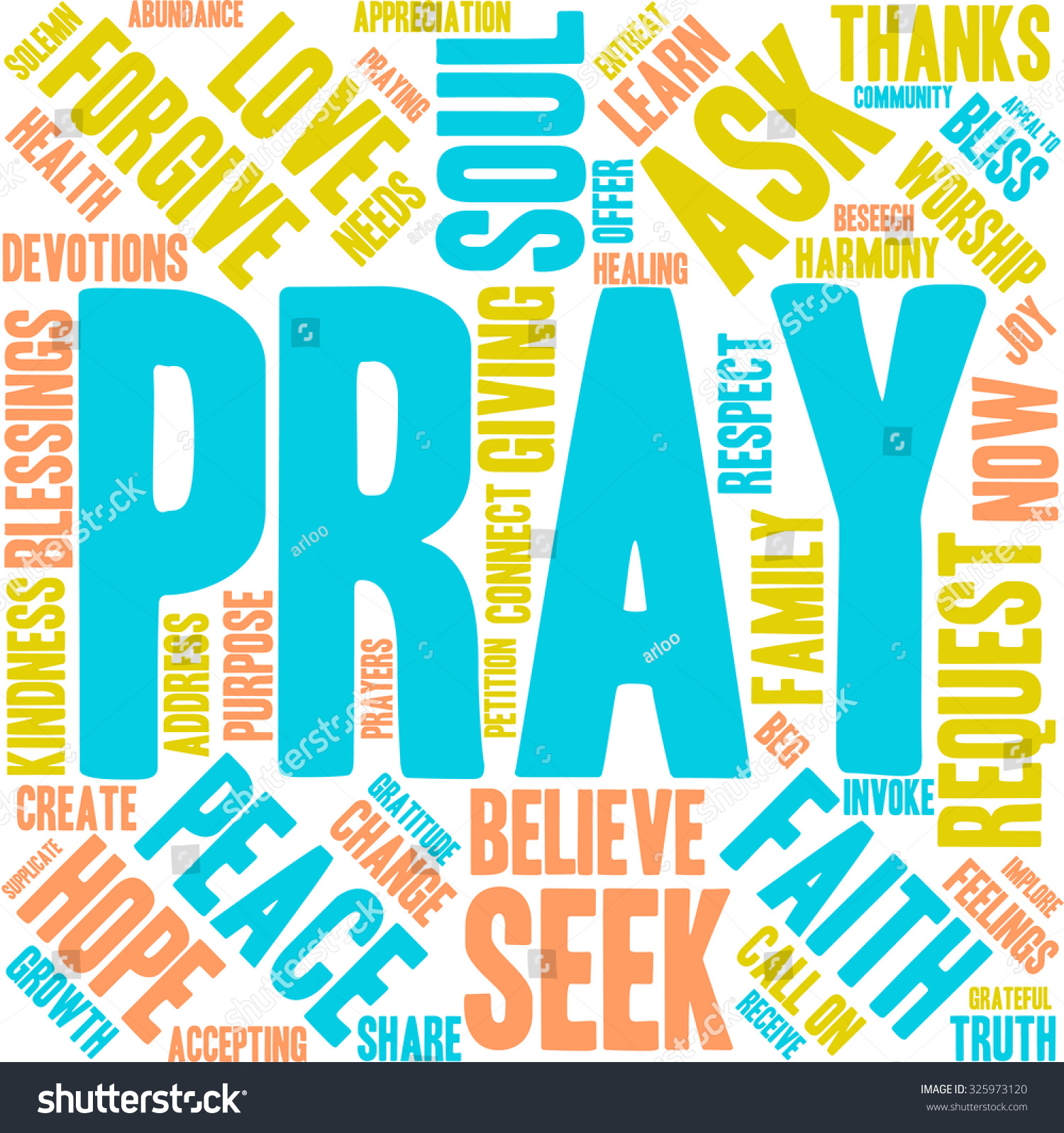 Pray Word Cloud On White Background Stock Vector (Royalty Free ...