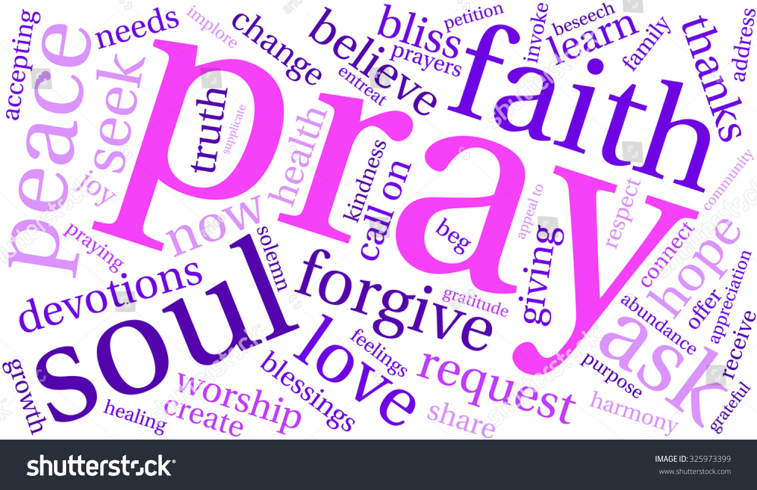Pray Word Cloud On White Background Stock Vector (Royalty Free ...