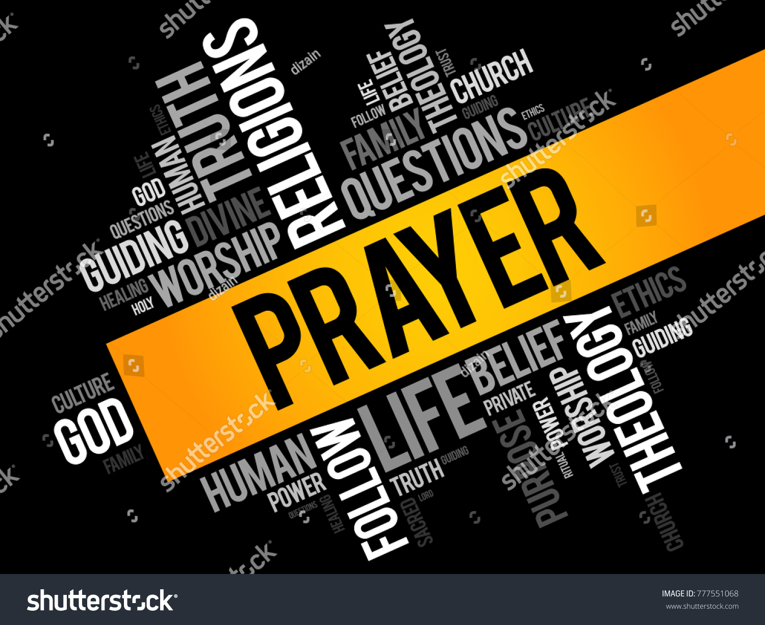 Prayer Word Cloud Collage Religion Concept Stock Vector (Royalty Free ...